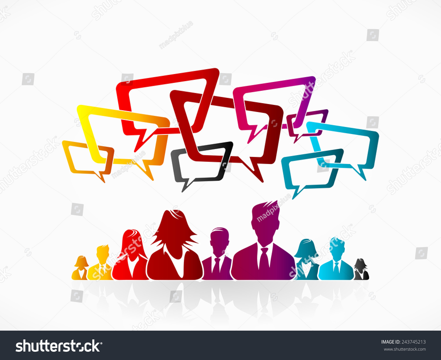 Team Illustration Concept Teamwork Speech Bubble: vector de stock ...
