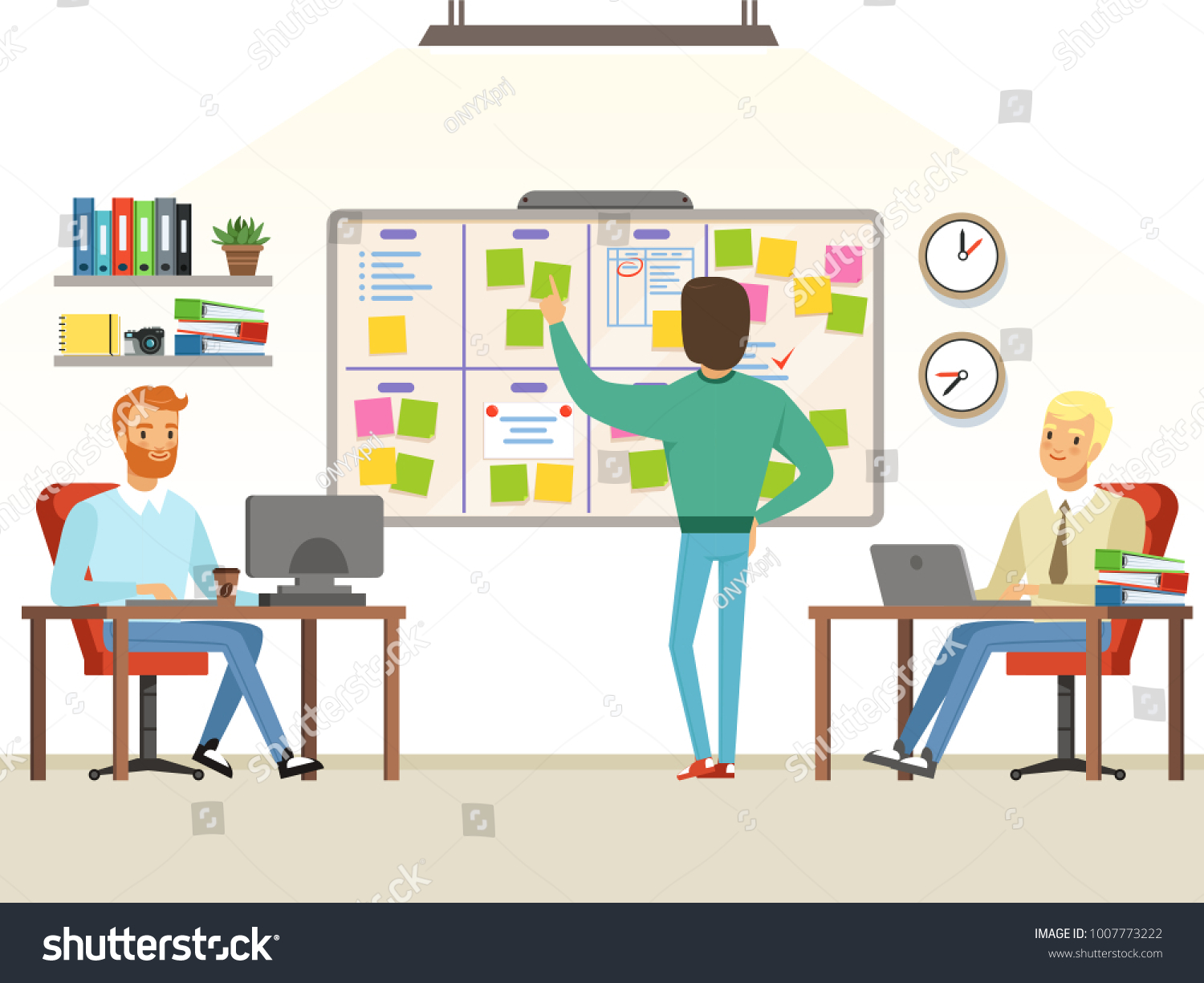 Team Leader Make Planning Tasks On Stock Vector (Royalty Free ...