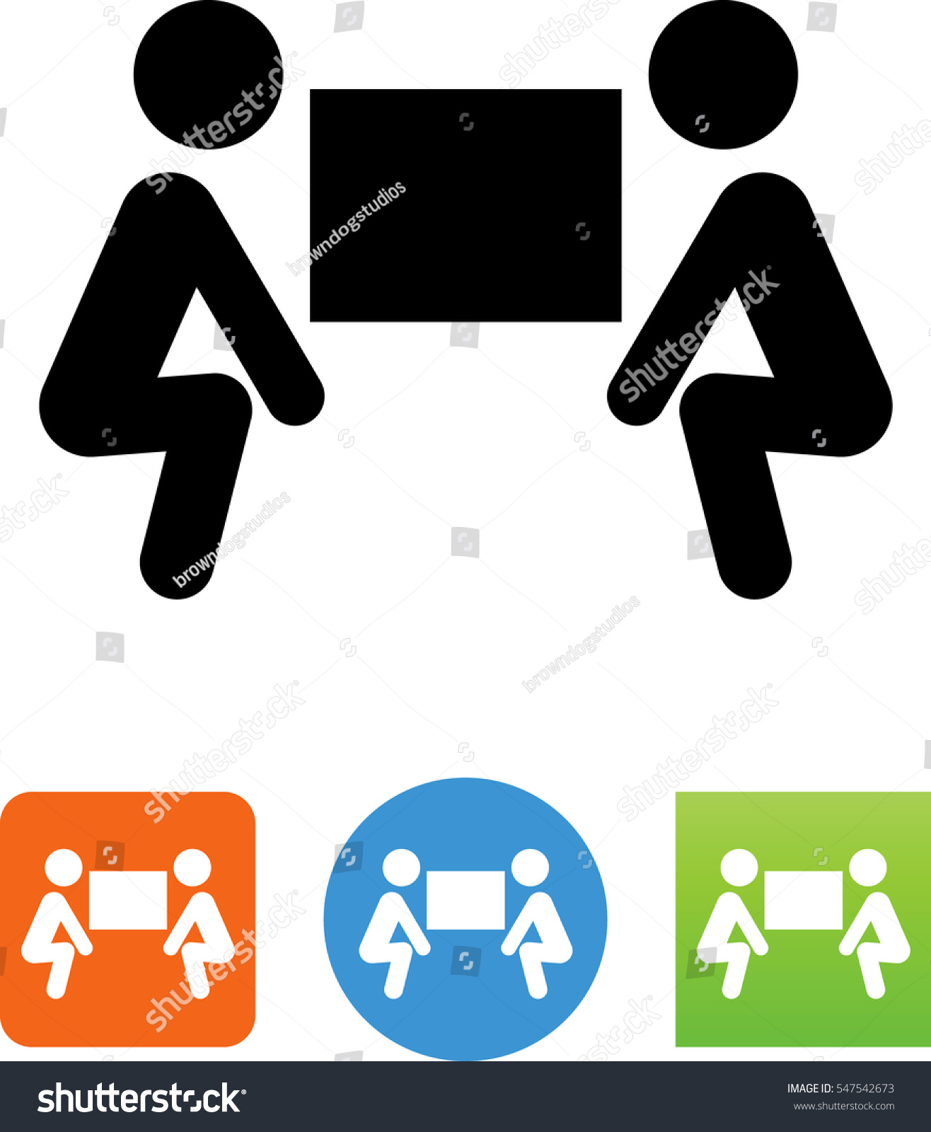 Team Lifting Heavy Object Icon Stock Vector 547542673 - Shutterstock
