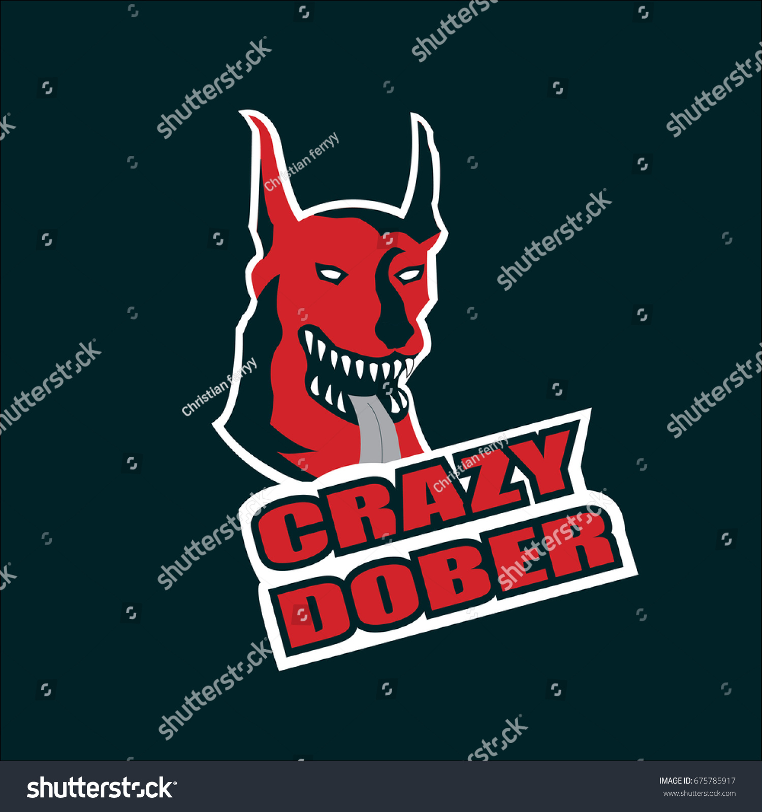 Team Logo Crazy Dober Stock Vector (Royalty Free) 675785917