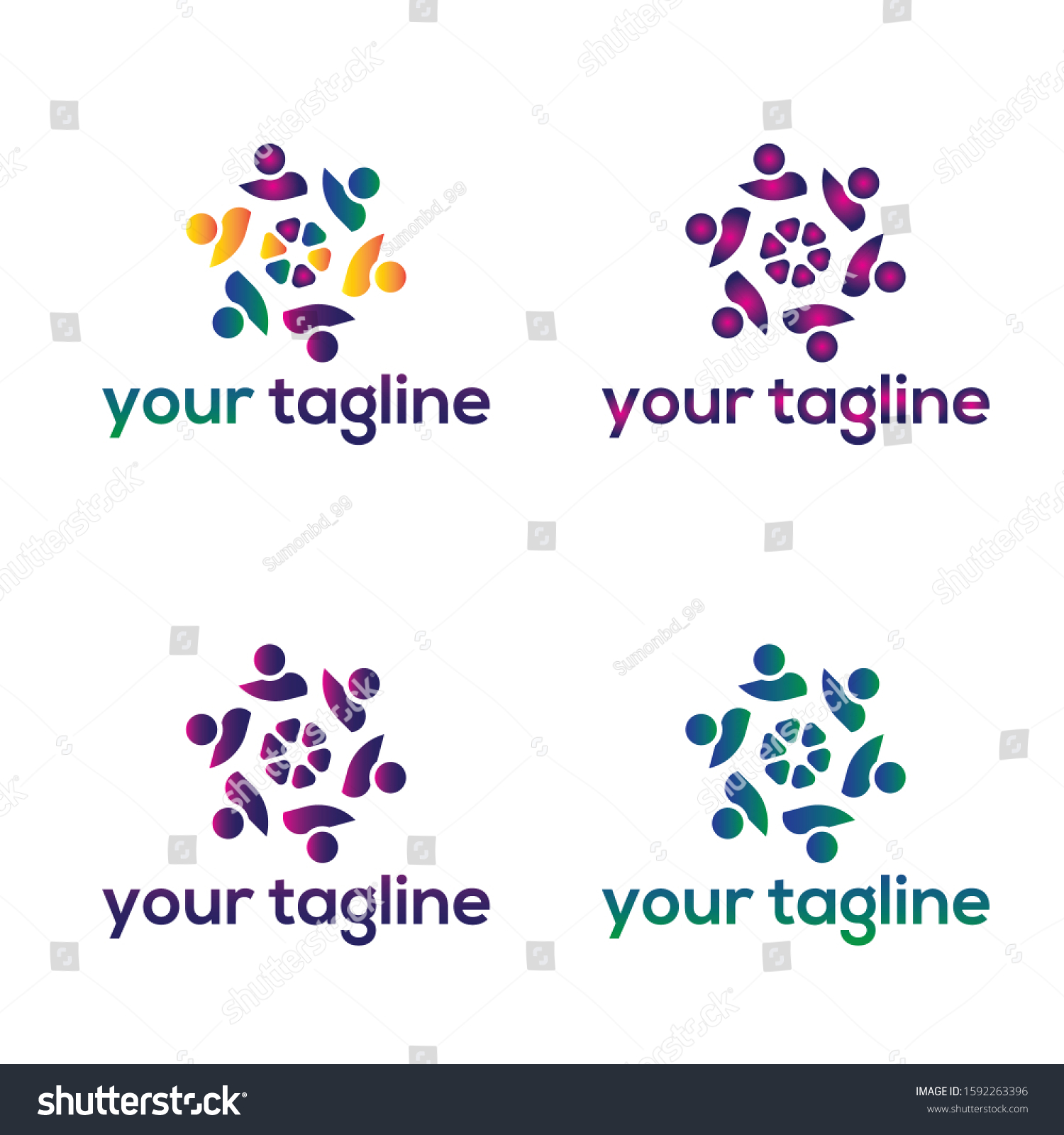 Team Logo Creative Design Work: vector de stock (libre de regalías ...