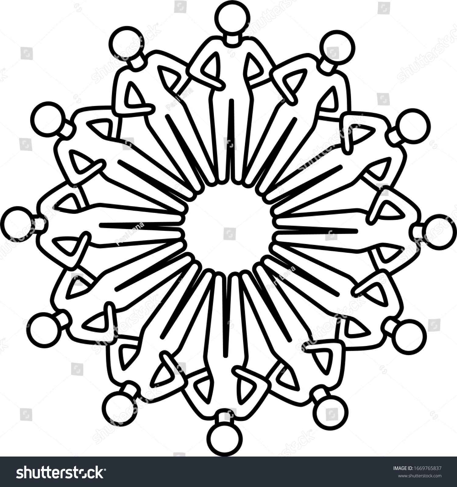 Team Round Logo Outlines Stock Vector (Royalty Free) 1669765837 ...