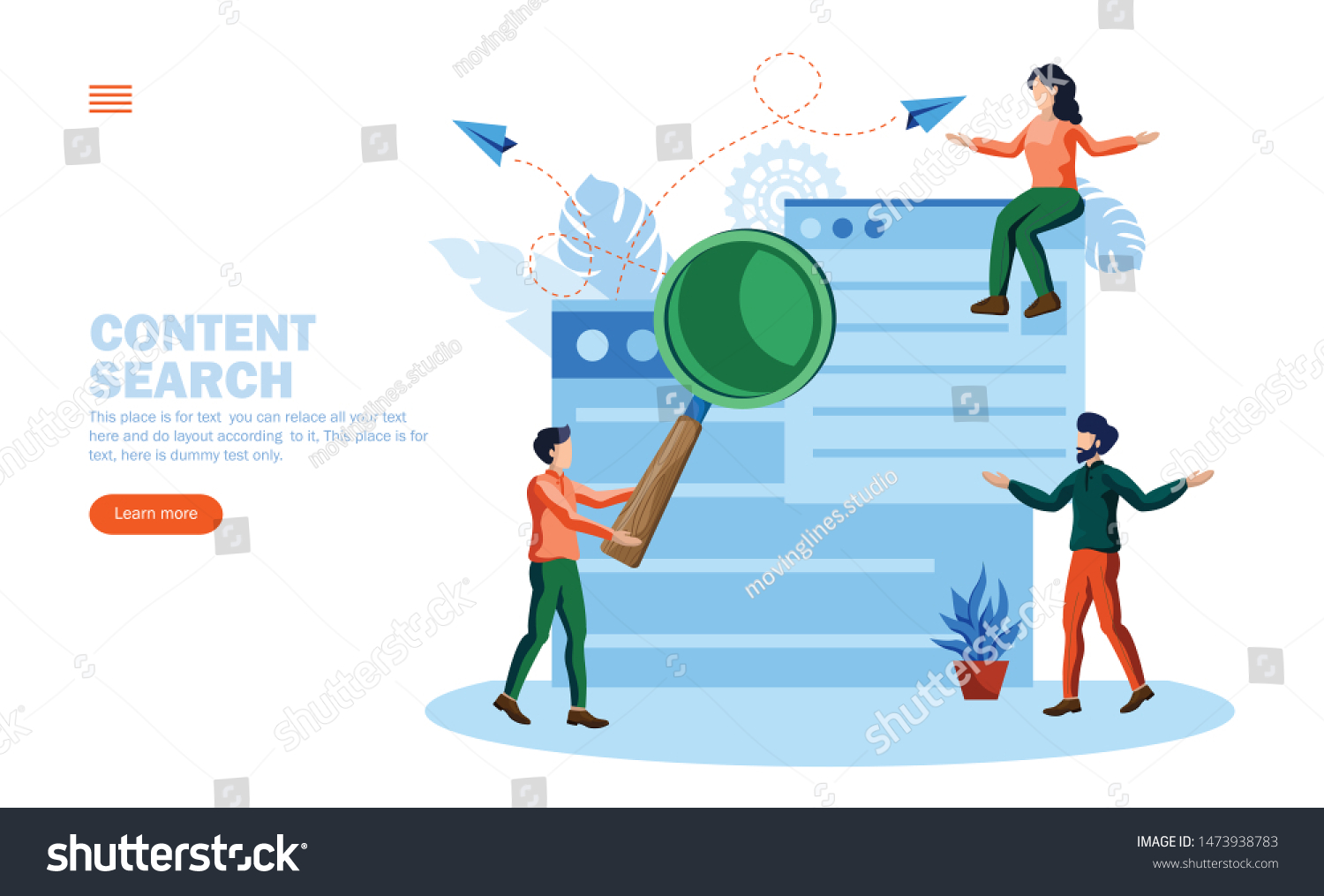 Team Searching Content Vector Illustration Concept Stock Vector ...