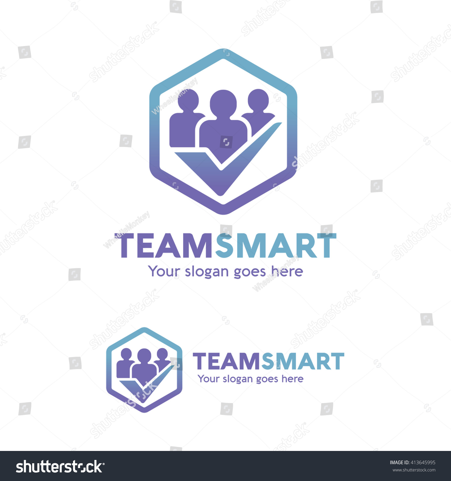 Team Smart People Check Logo Stock Vector (Royalty Free) 413645995 ...