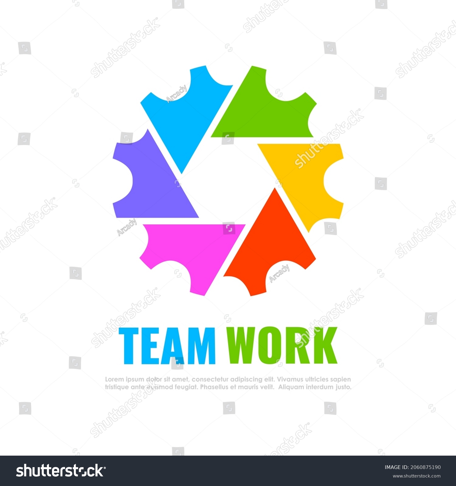 Team Work Abstract Vector Logo Isolated Stock Vector (Royalty Free ...