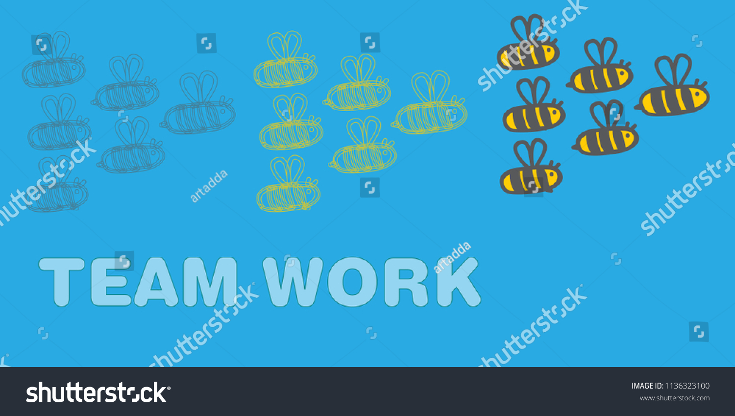 Team Work Concept Illustration Honey Bee Stock Vector (Royalty Free ...