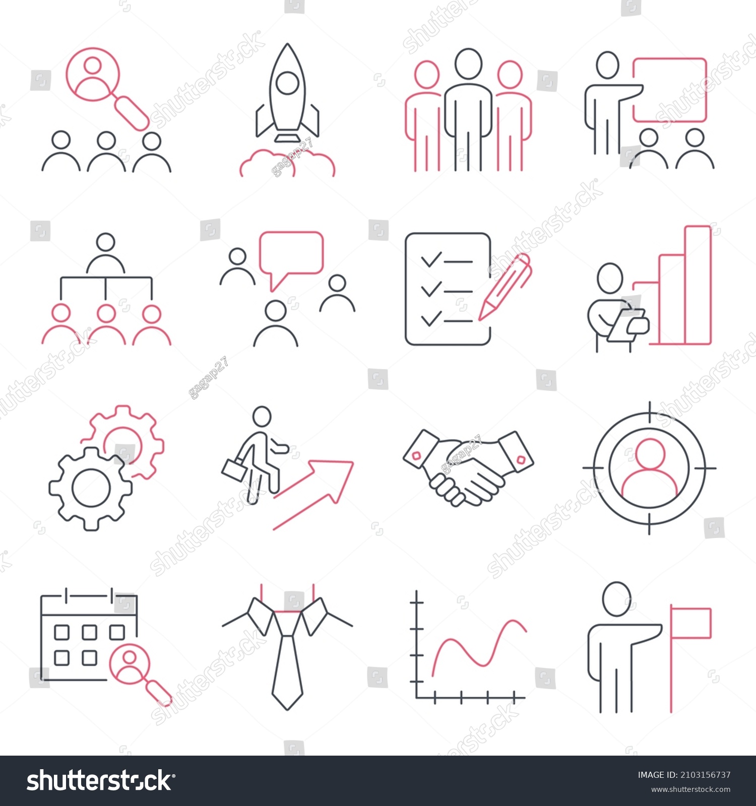 Team Work Icons Set Team Work Stock Vector (Royalty Free) 2103156737