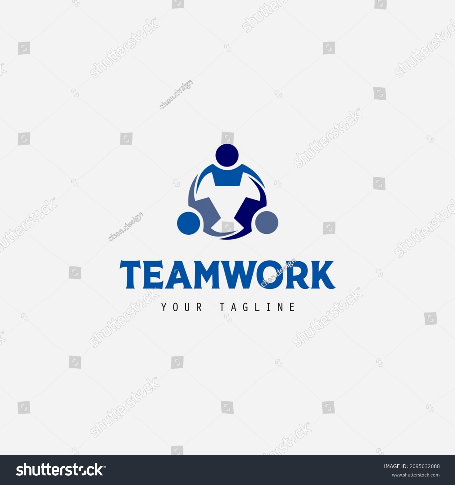 Team Work Illustration Logo Design Stock Vector (Royalty Free ...