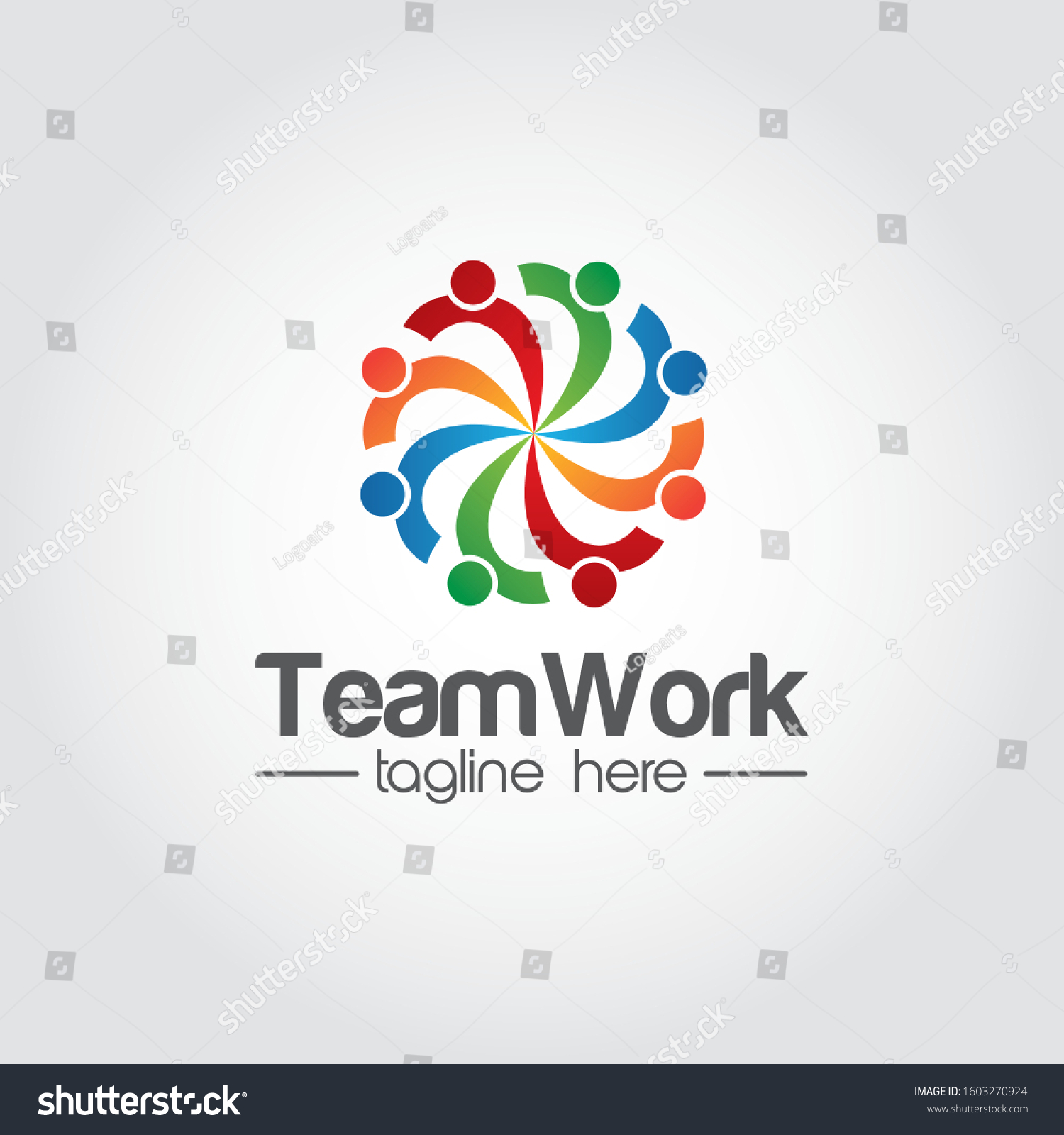 Team Work Logo Icon Vector Template Stock Vector (Royalty Free) 1603270924