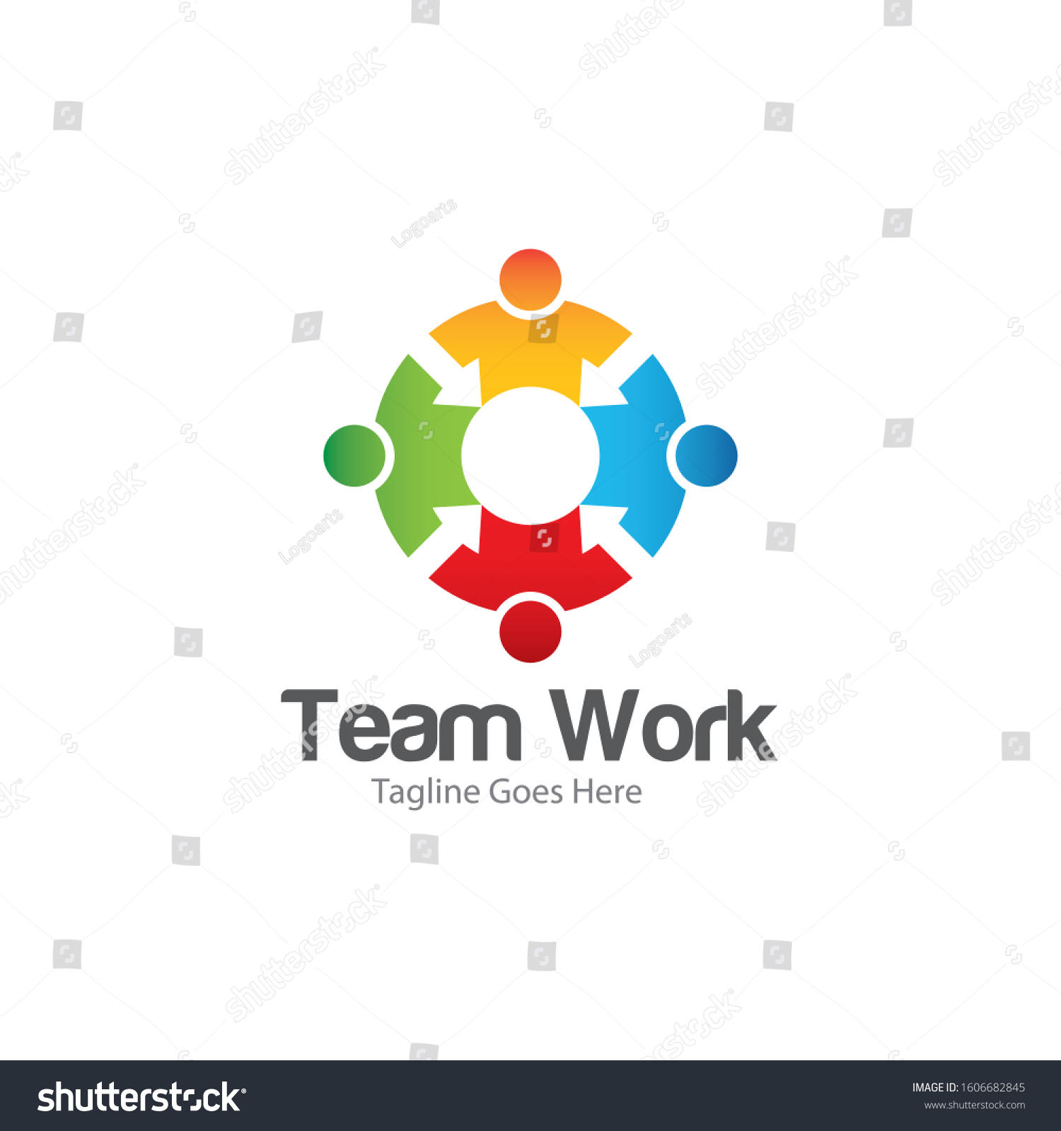 Team Work Logo Icon Vector Template Stock Vector (Royalty Free ...