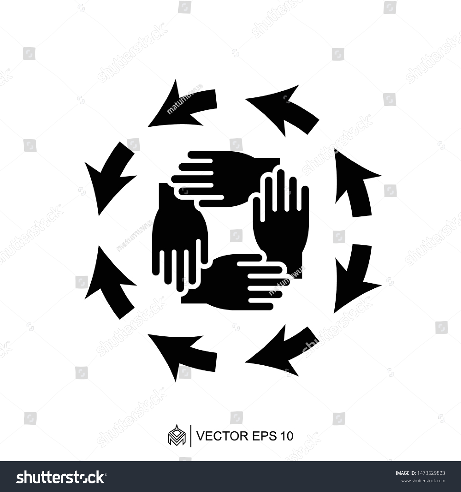 Team Work Logo Icon Template Teamwork Stock Vector (Royalty Free ...