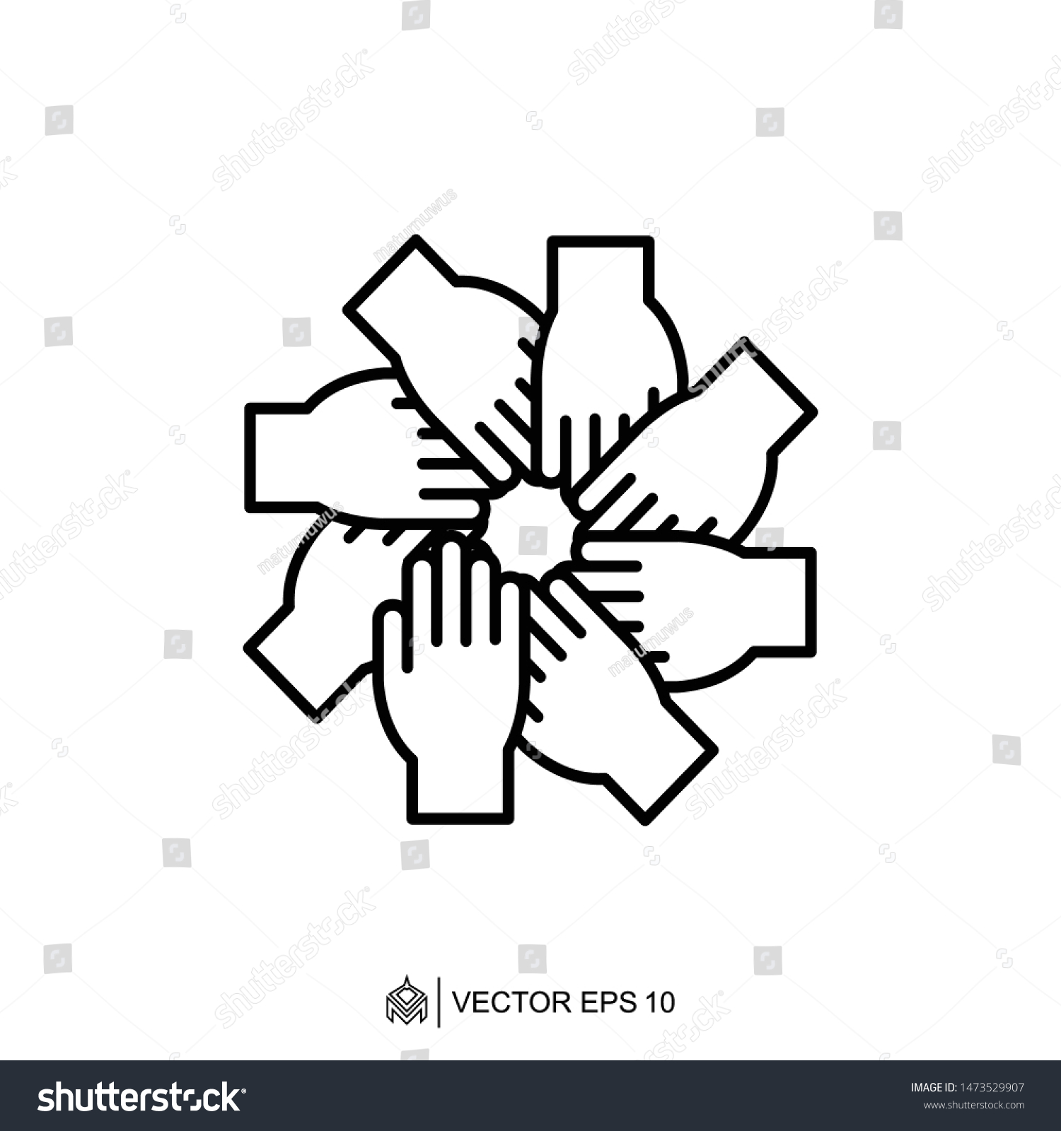 Team Work Logo Icon Template Teamwork 스톡 벡터(로열티 프리) 1473529907 ...