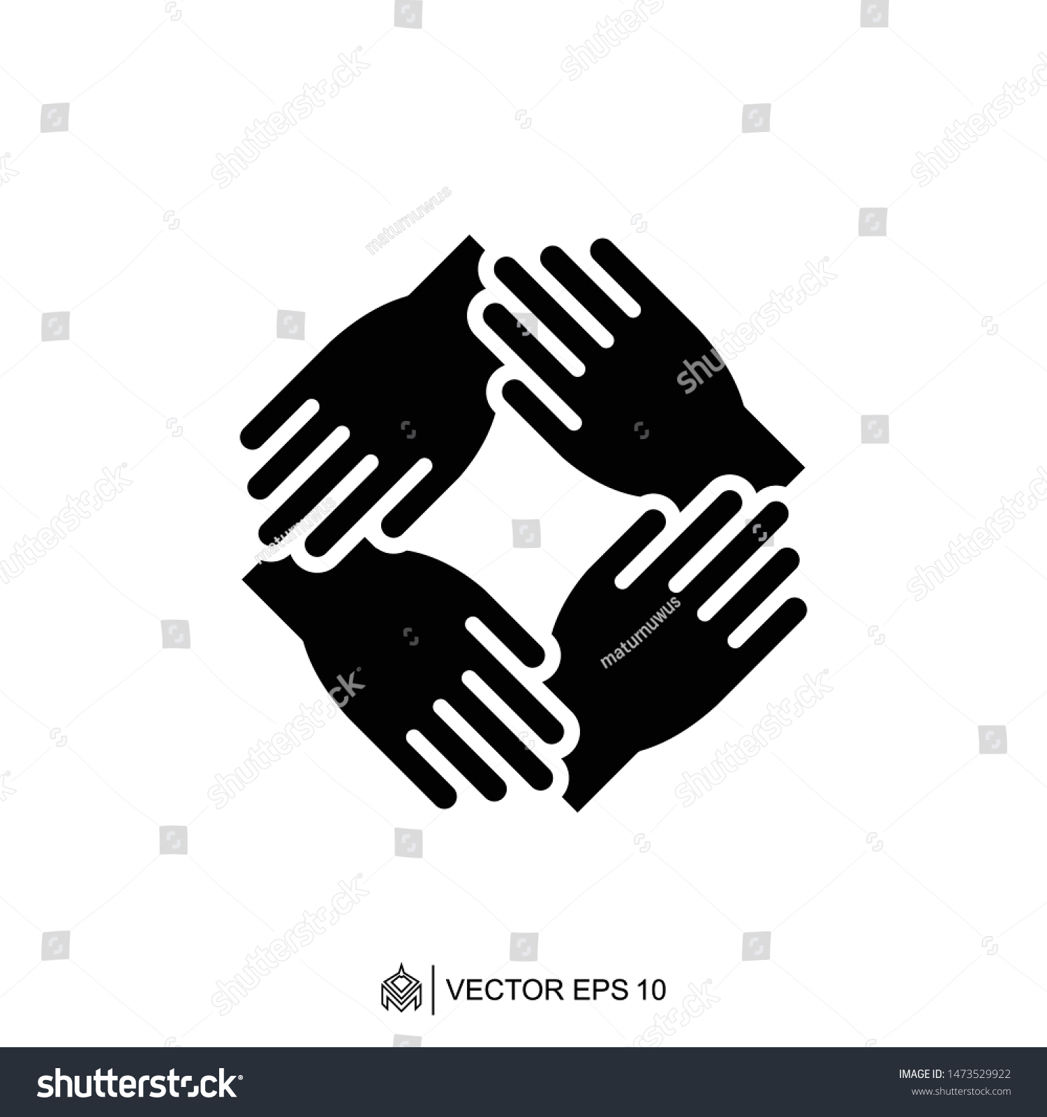 Team Work Logo Icon Template Teamwork Stock Vector (Royalty Free ...