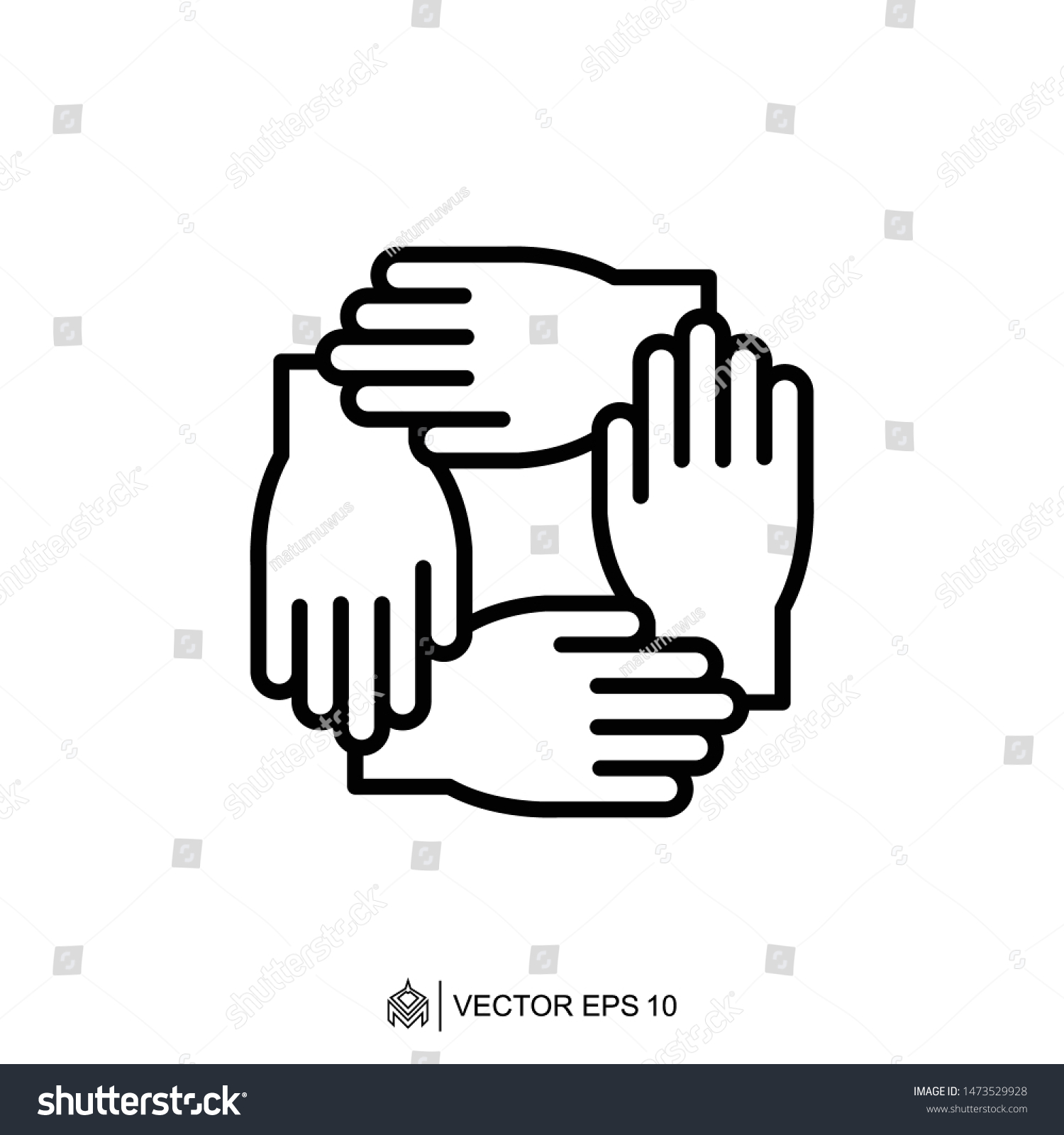 Team Work Logo Icon Template Teamwork Stock Vector (Royalty Free ...