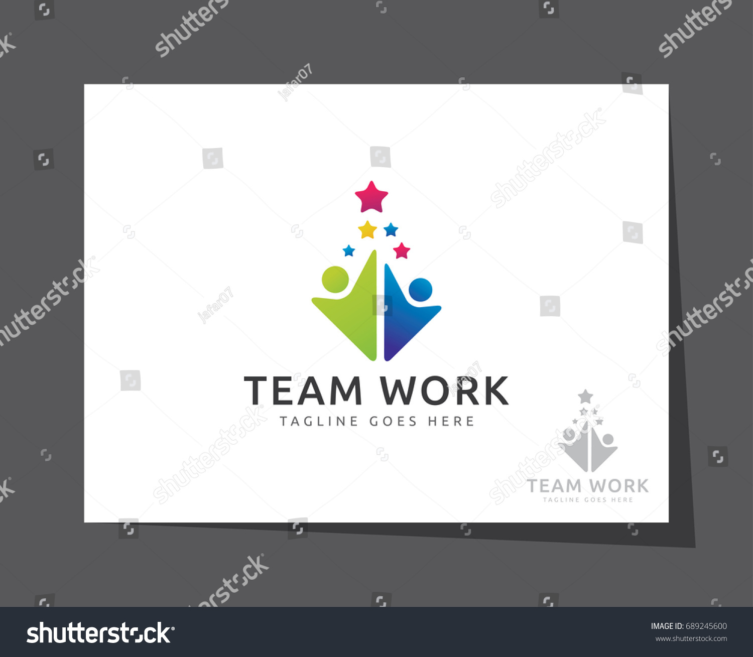 Team Work Logo Icon Vector Template Stock Vector (Royalty Free) 689245600
