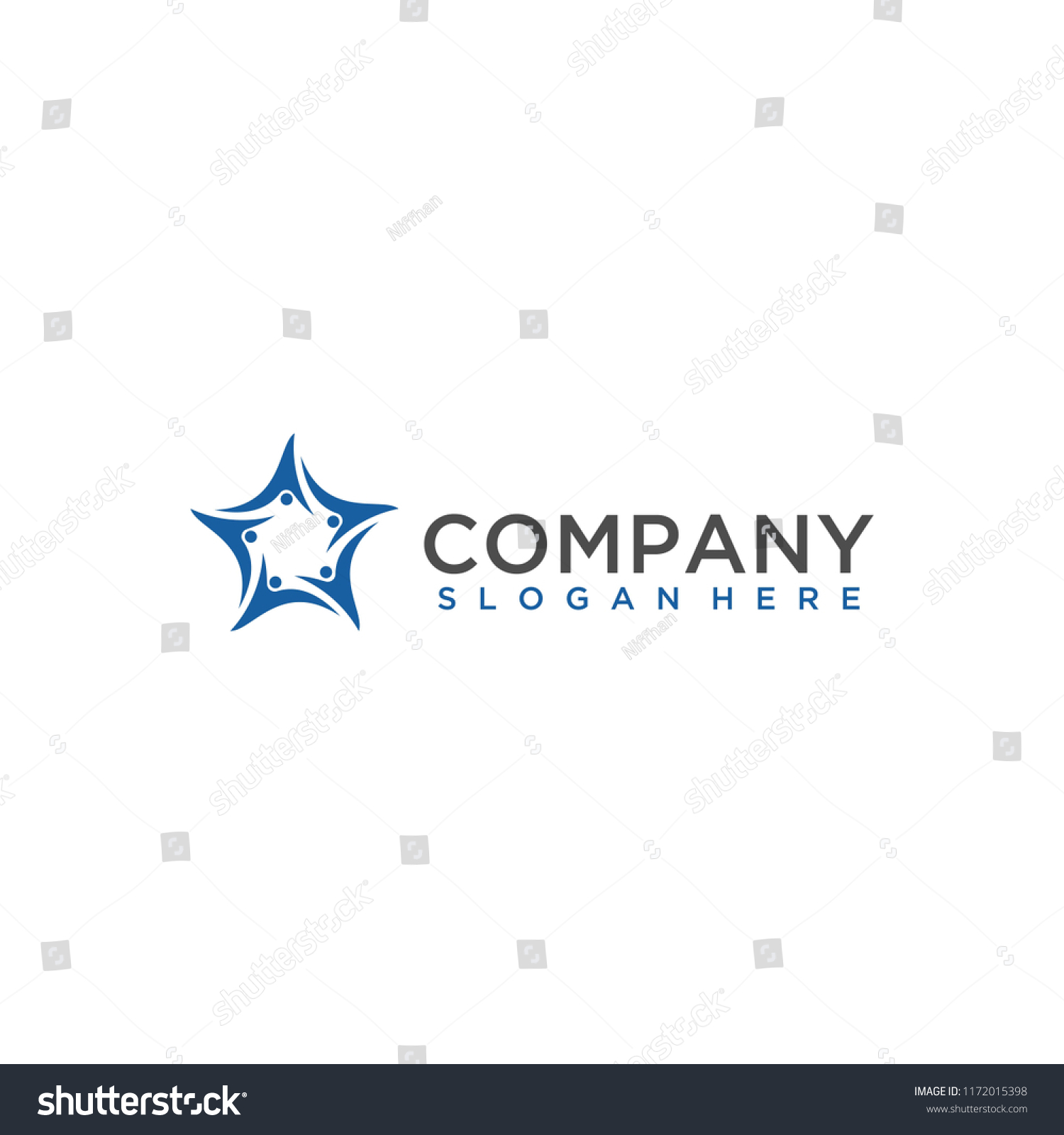 Team Work Star Logo Design Stock Vector (Royalty Free) 1172015398