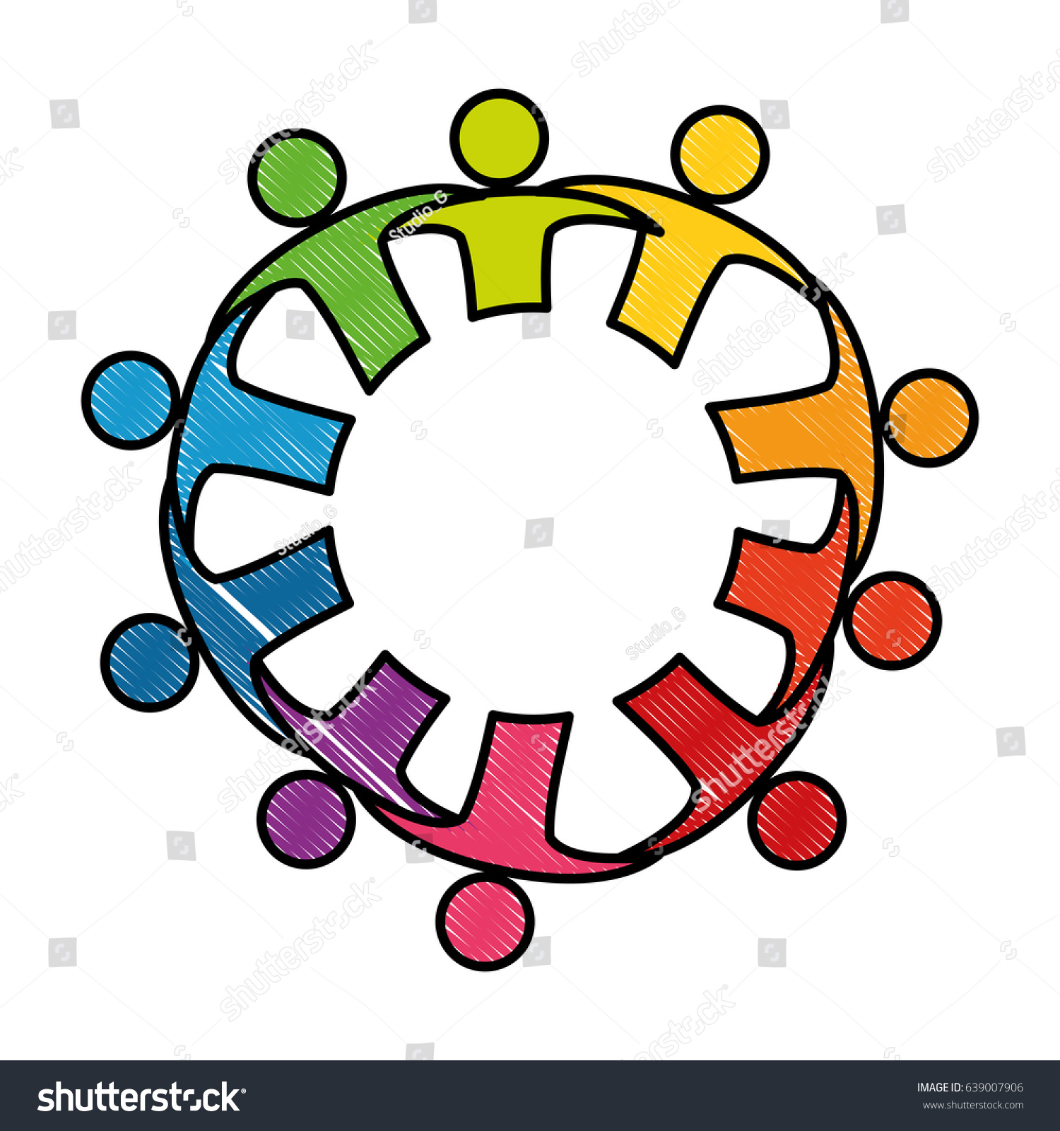 Teamwork Abstract Symbol Stock Vector 639007906 - Shutterstock