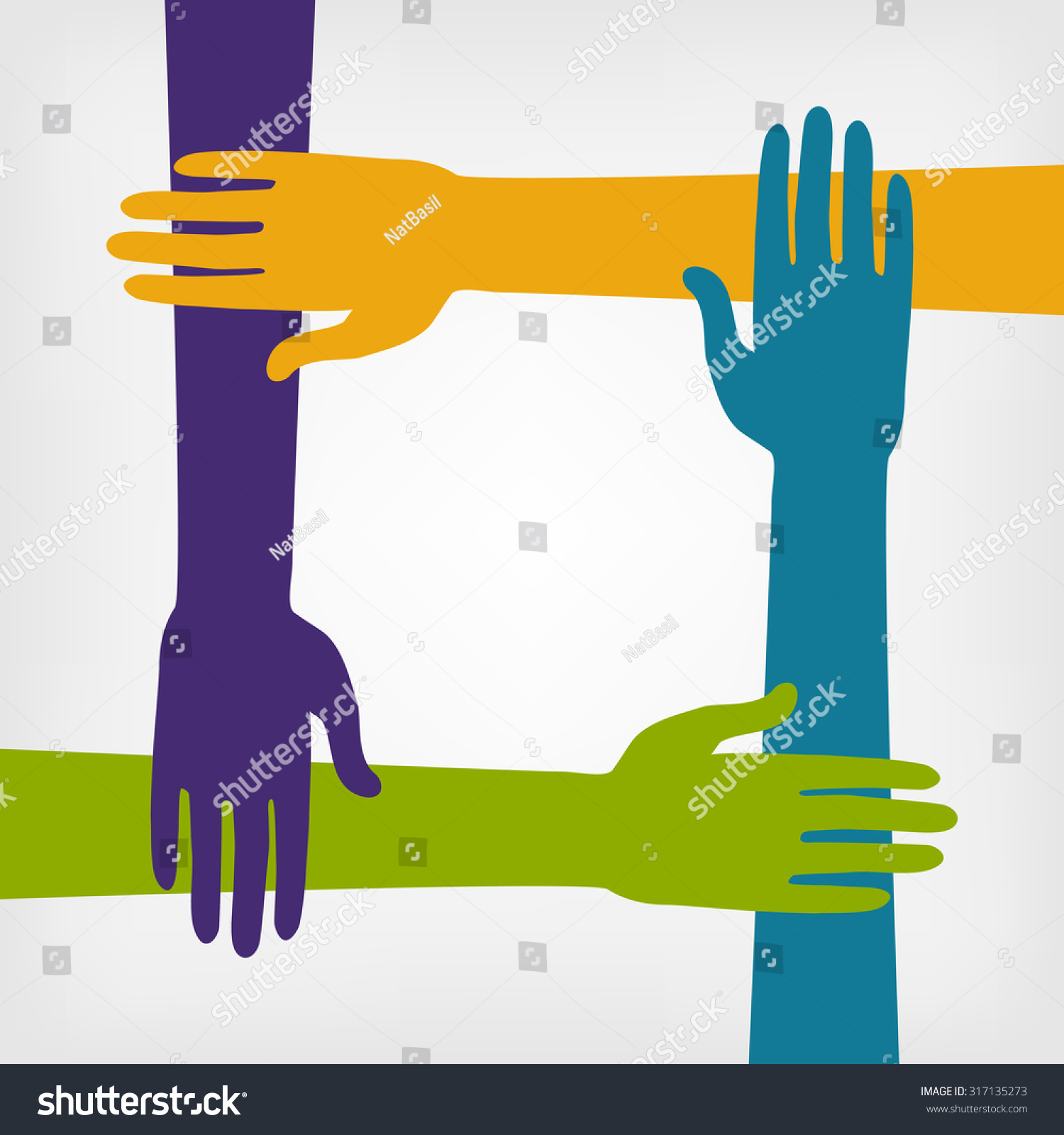 Teamwork Concept Hands Vector Illustration Eps Stock Vector (Royalty ...