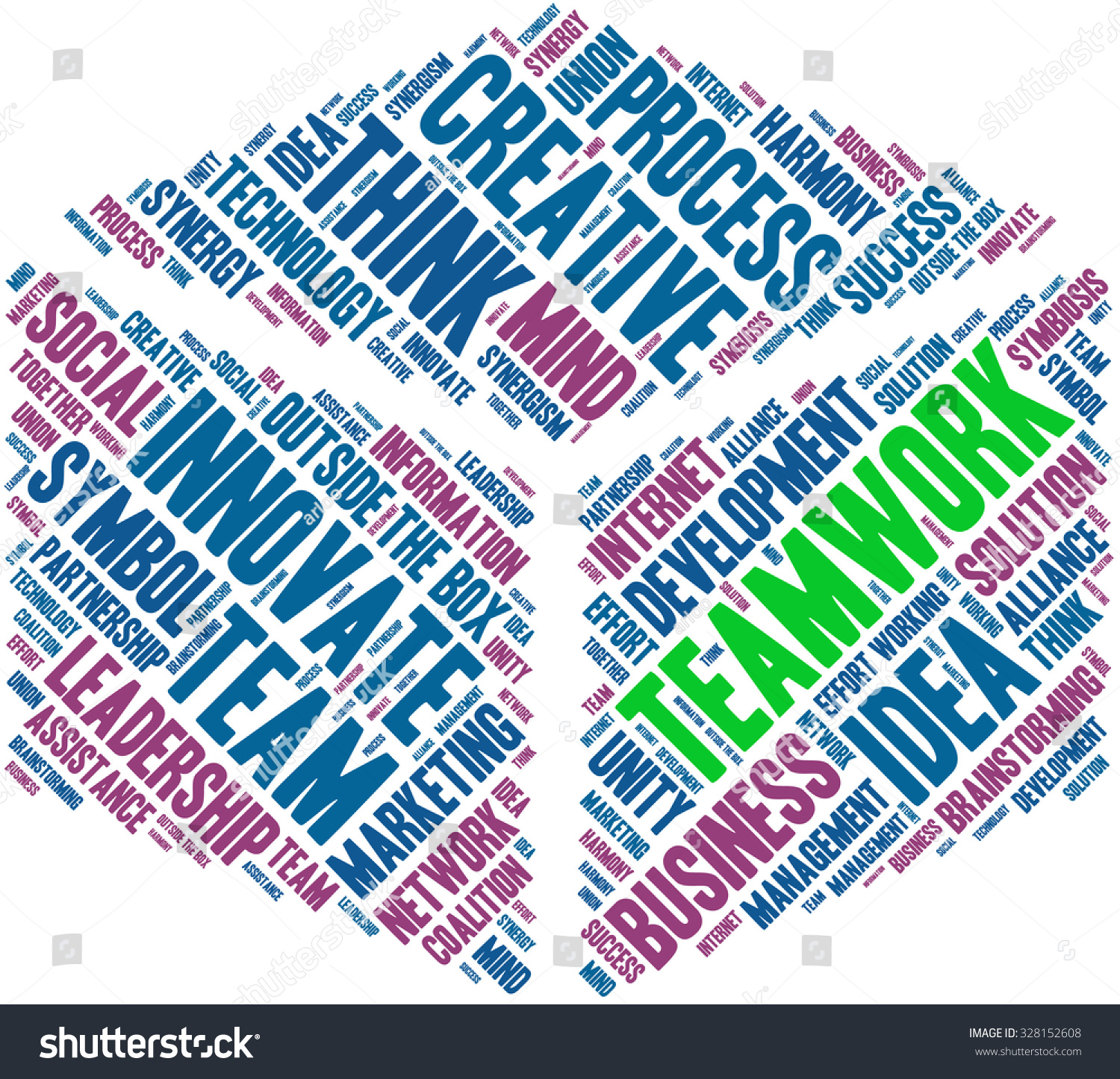Teamwork Cube Shaped Word Cloud On Stock Vector (Royalty Free ...