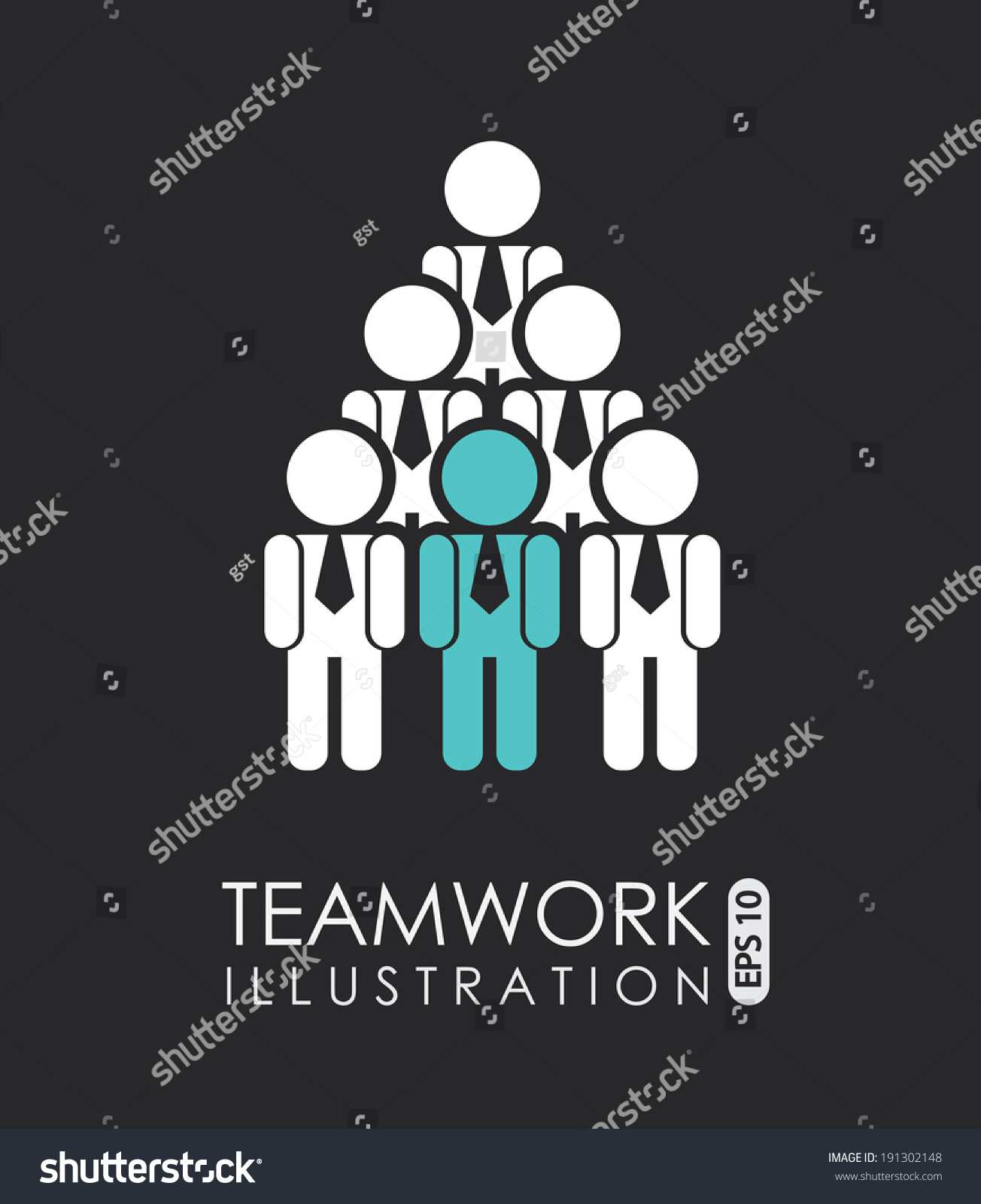 Vetor stock de Teamwork Design Over Black Background Vector (livre de ...