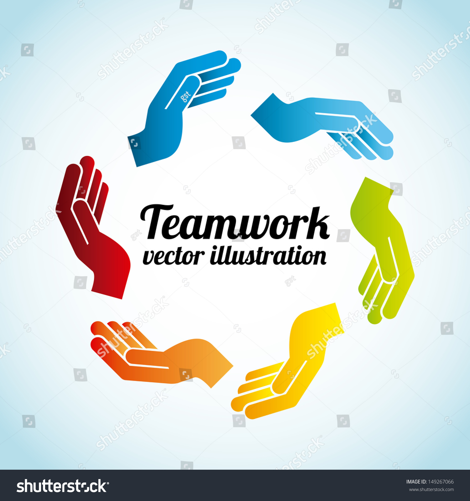 Teamwork Design Over Blue Background Vector Stock Vector 149267066 ...