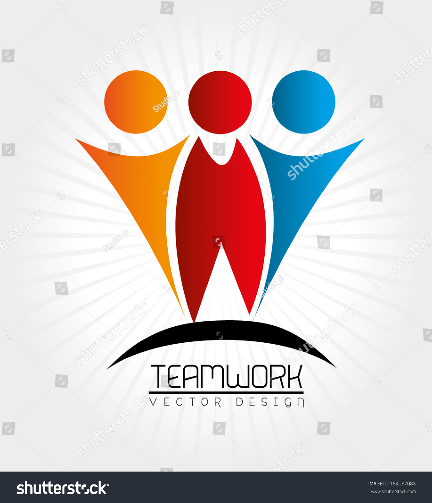 Teamwork Design Over Gray Background Vector Illustration - 154087088 ...