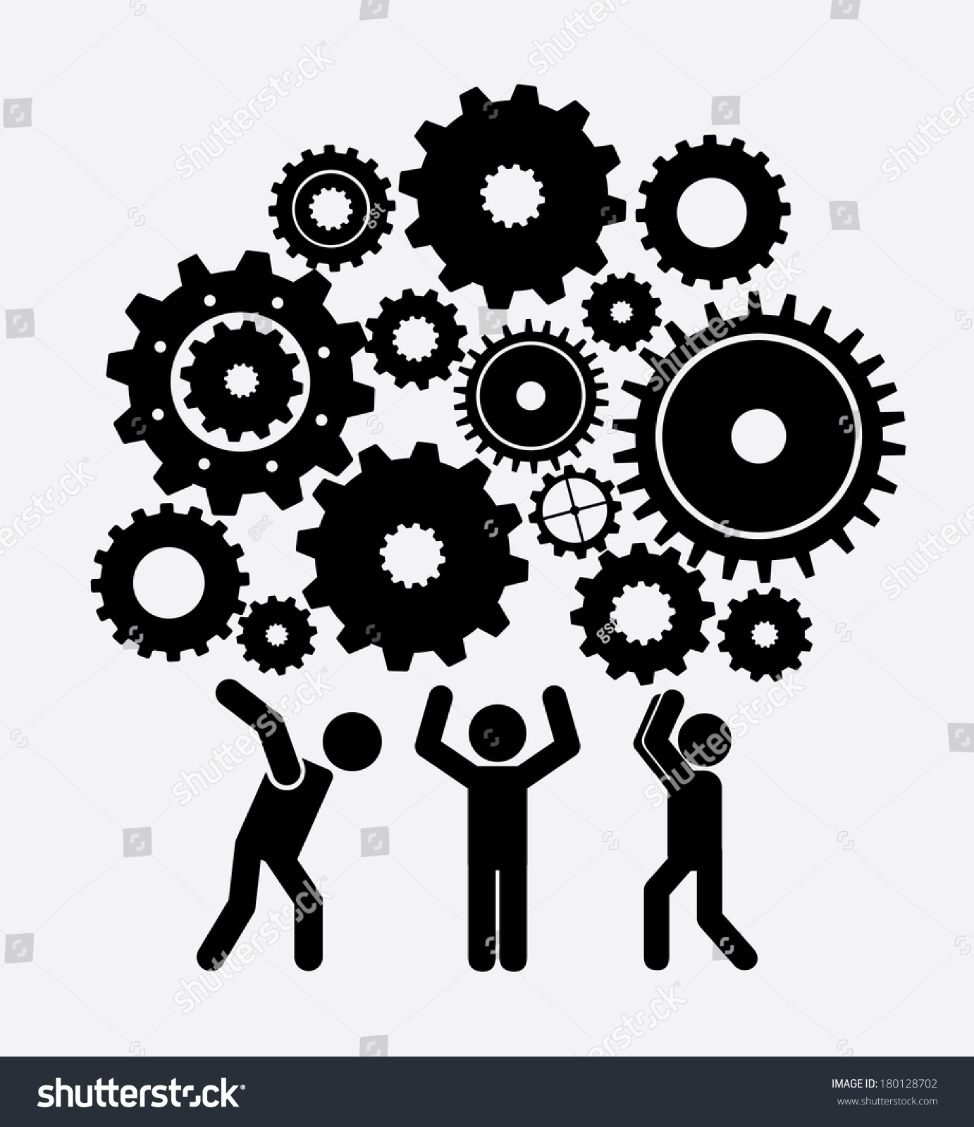 Teamwork Design Over Gray Background Vector Stock Vector (Royalty Free ...