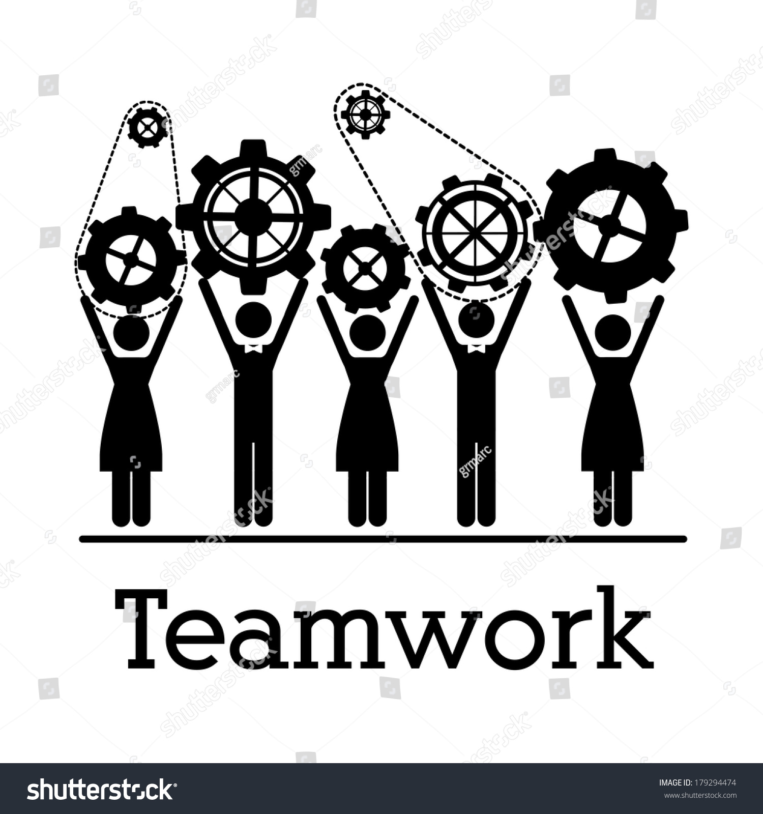 Teamwork Design Over White Background Vector Stock Vector (Royalty Free ...
