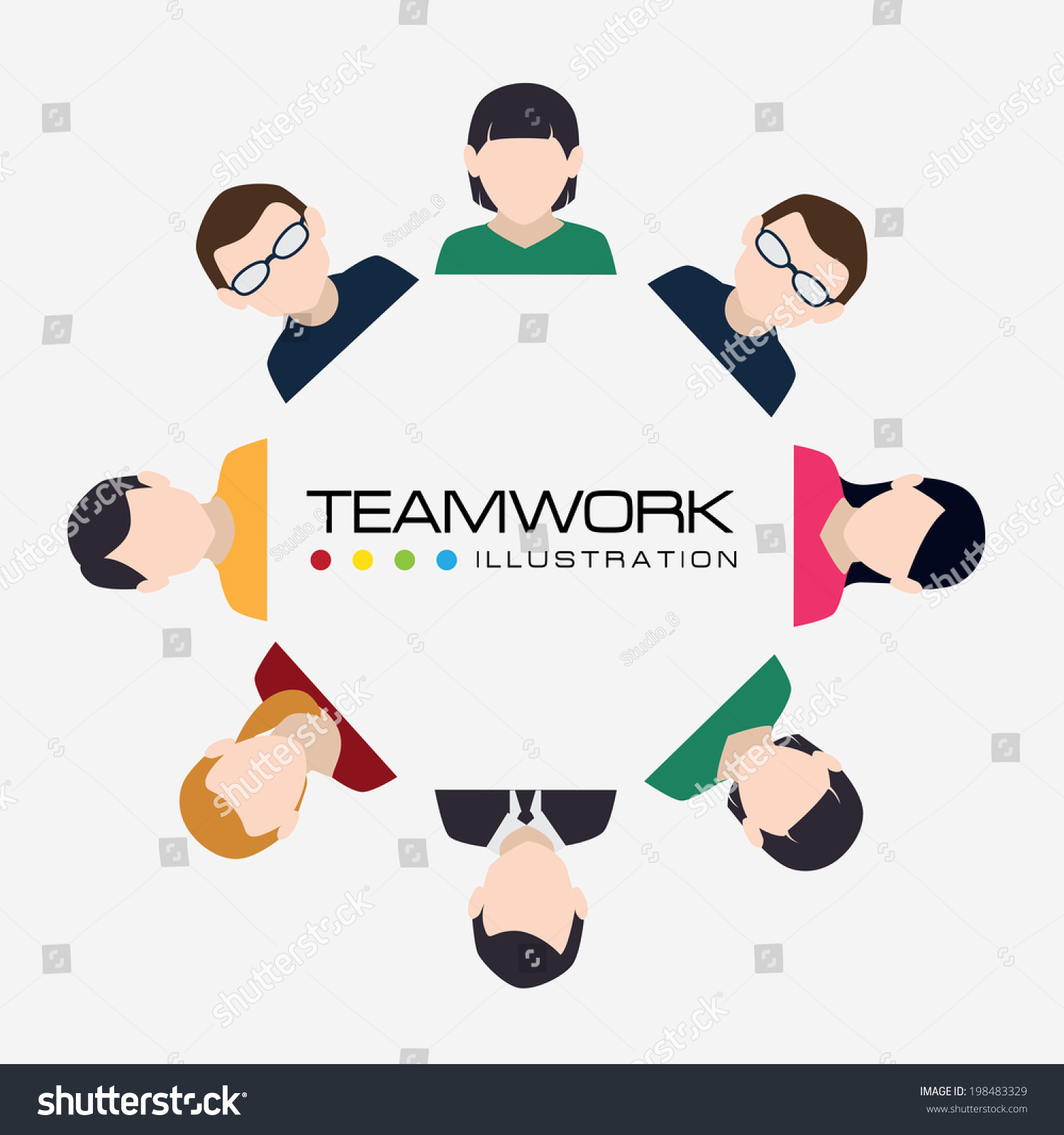 Teamwork Design Over White Background Vector Stock Vector 198483329 ...