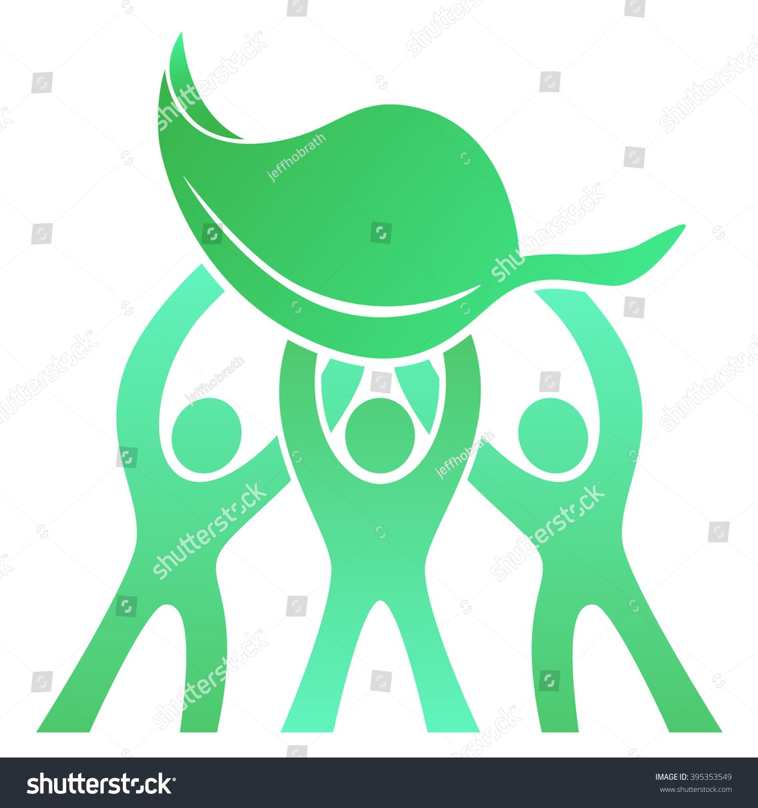 Teamwork Eco Friendly Logo Stock Vector (Royalty Free) 395353549 ...