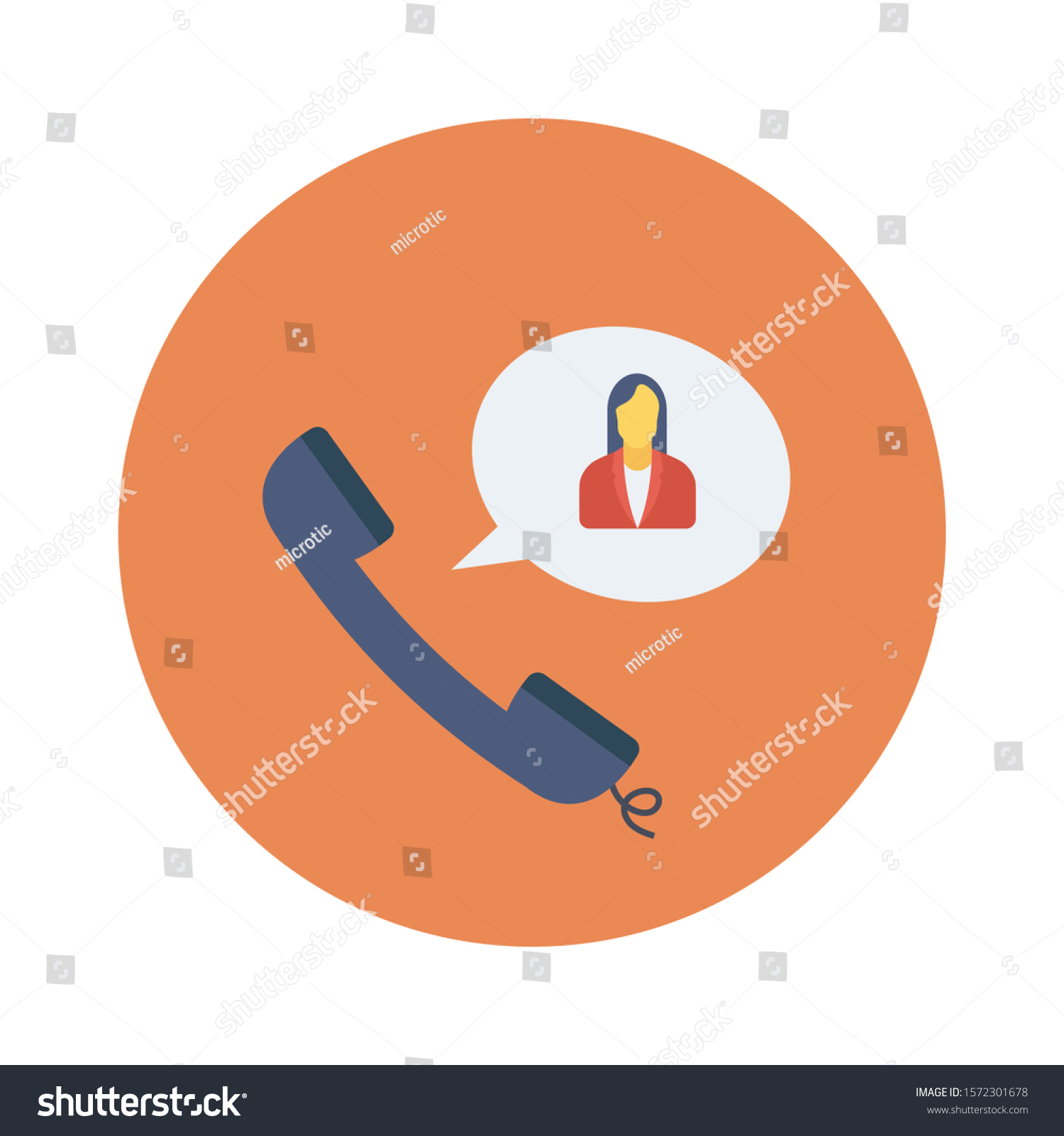 Teamwork Flat Icons Call Talk Stock Vector (Royalty Free) 1572301678