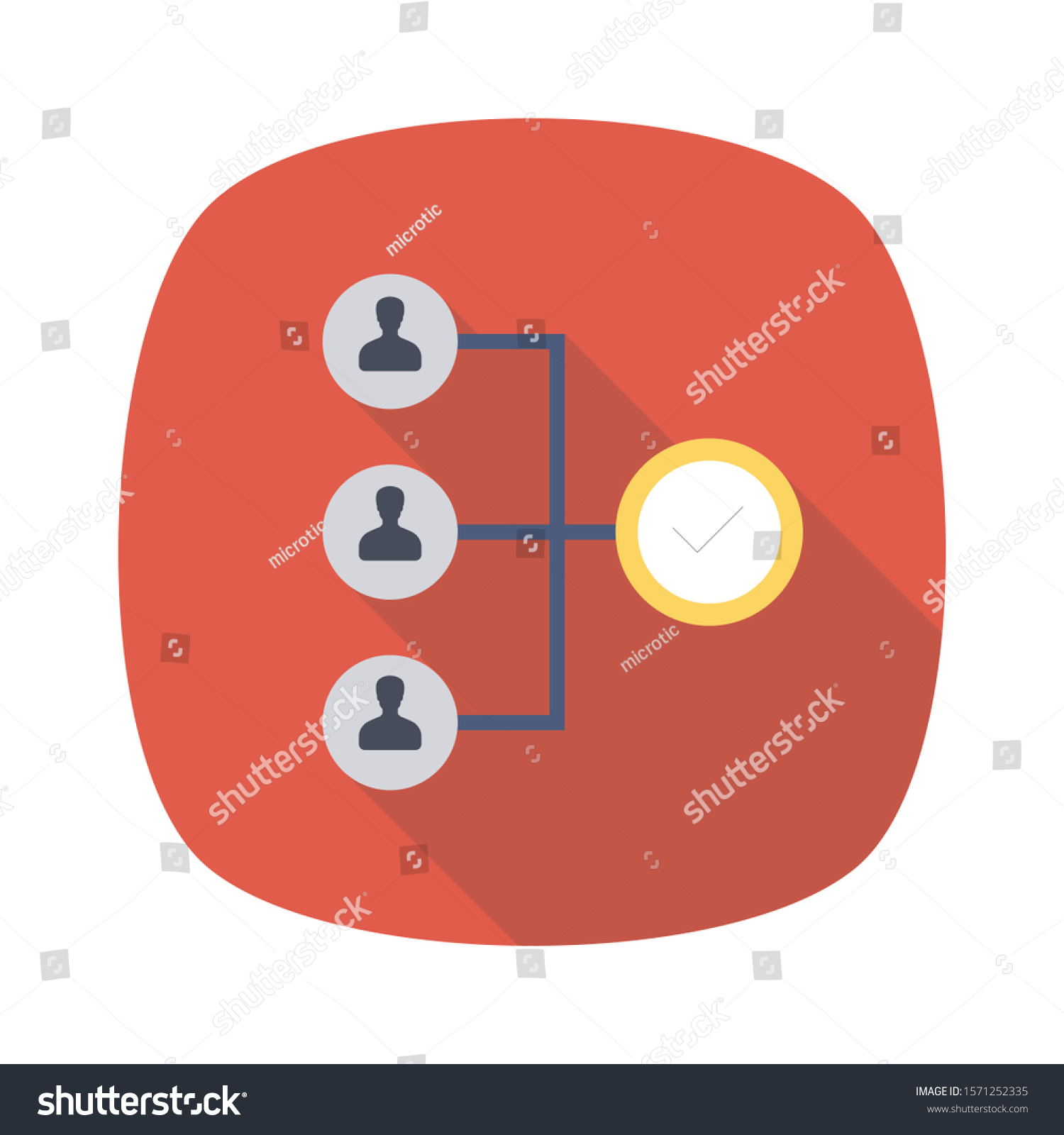 Teamwork Flat Icons Connection Hierarchy: vector de stock (libre de ...
