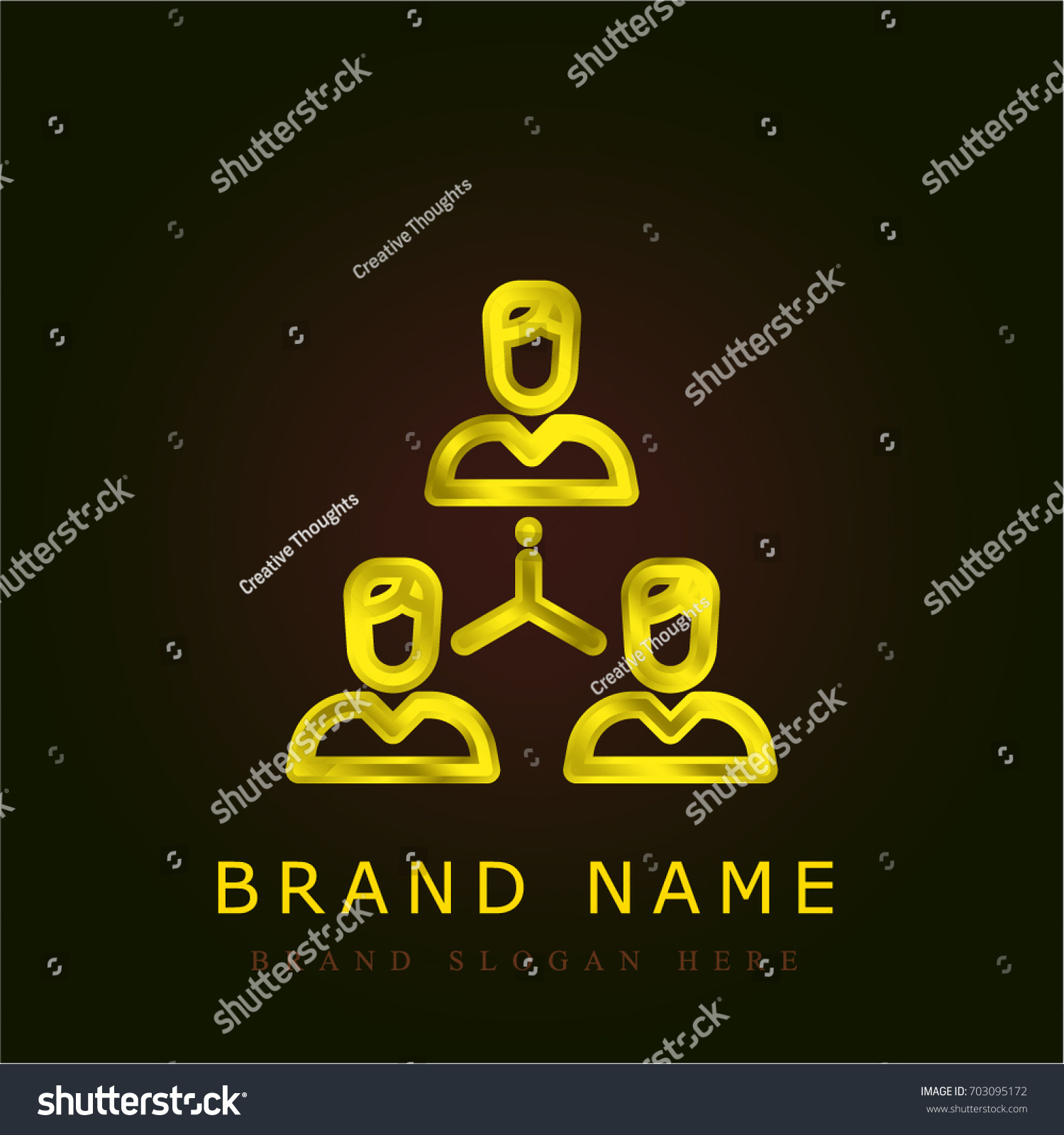 Teamwork Golden Metallic Logo Stock Vector (Royalty Free) 703095172 ...
