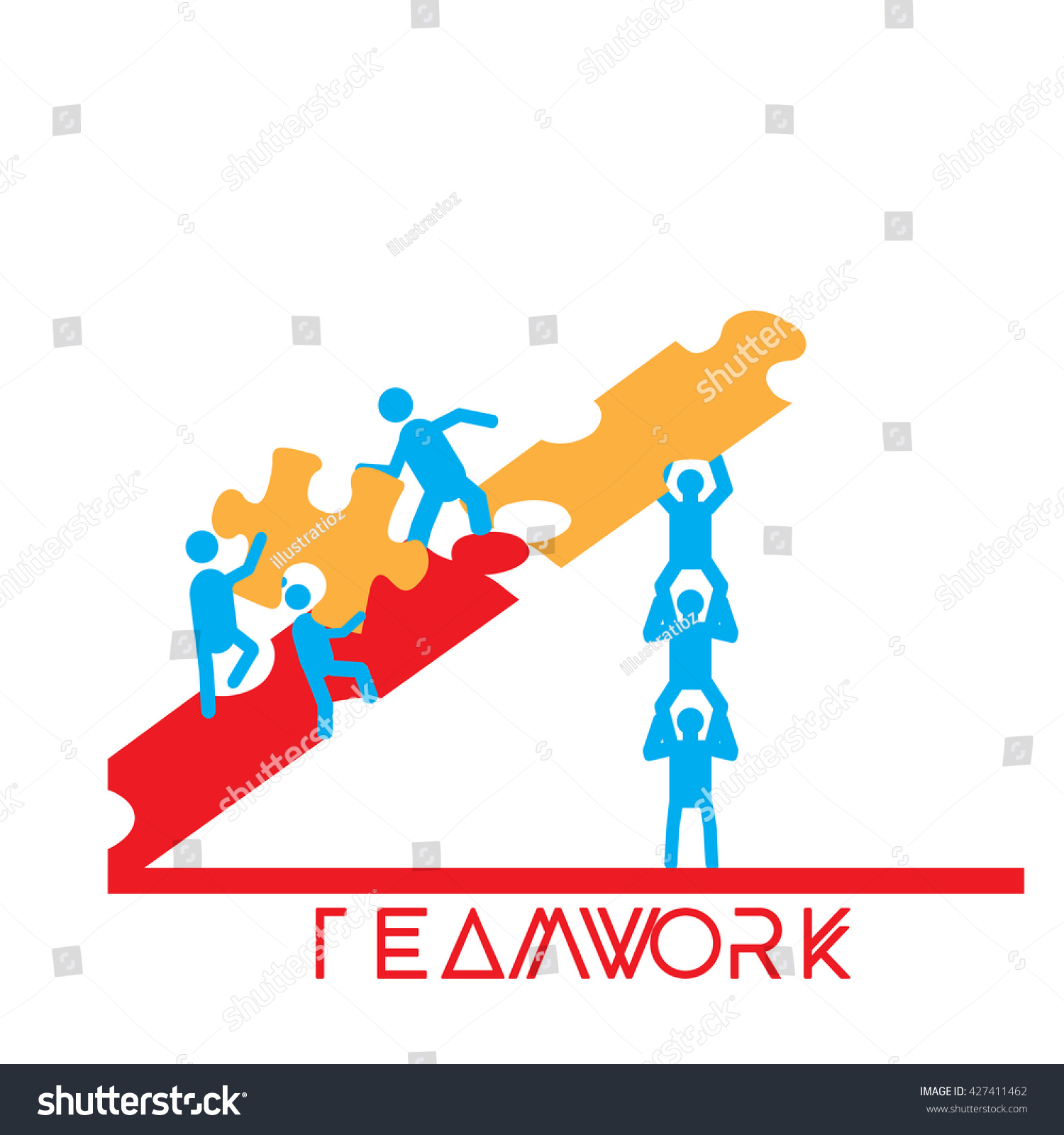 Teamwork Graphic Design Vector Illustration Stock Vector (Royalty Free ...