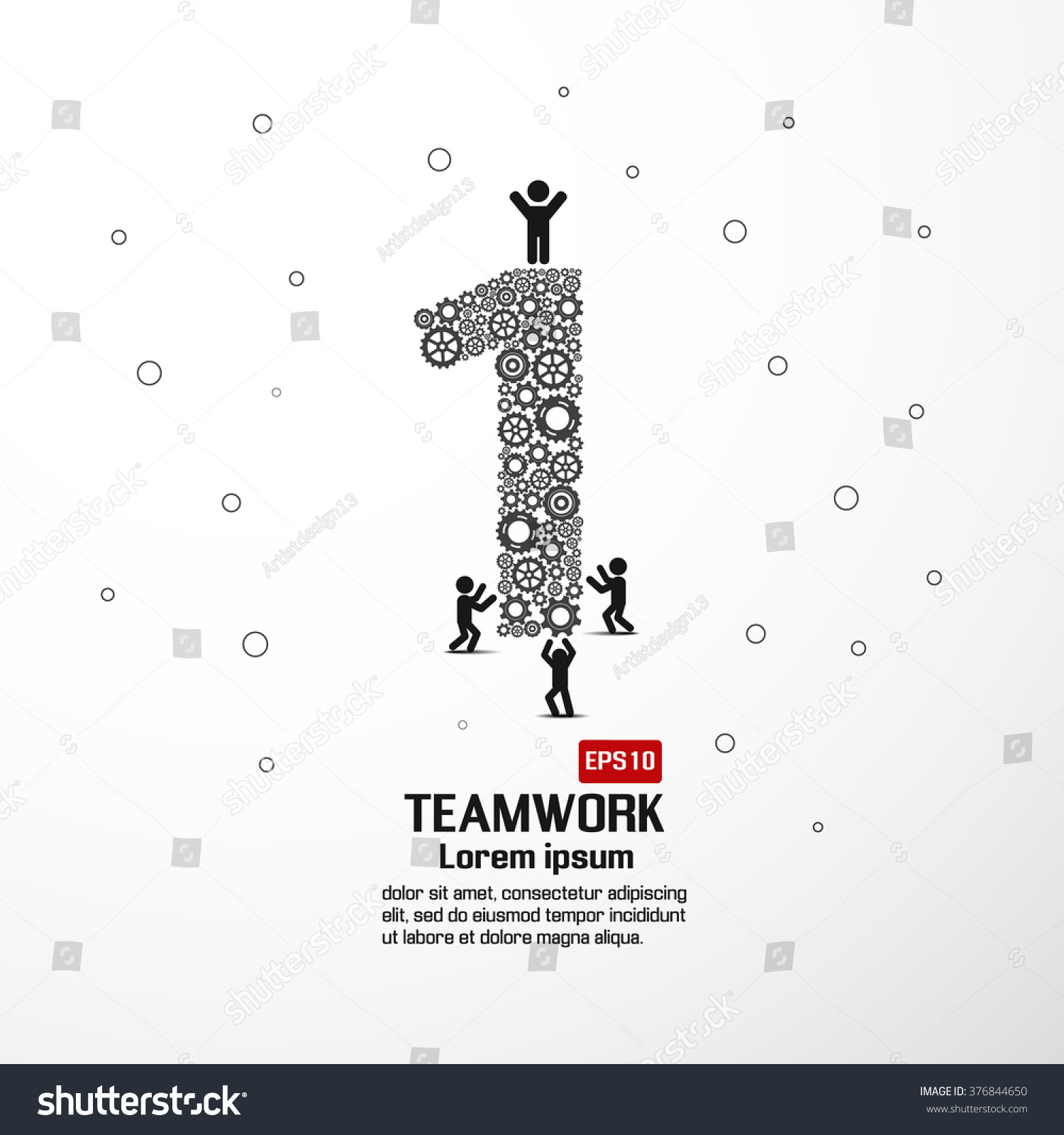 Teamwork Graphic Gear Vector Design Stock Vector (Royalty Free) 376844650