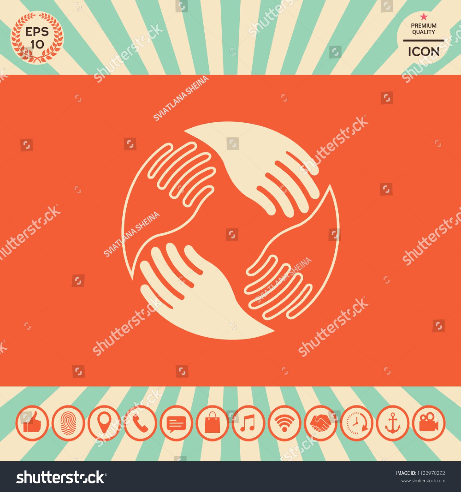 Teamwork Hands Human Connection Logo Stock Vector (Royalty Free ...