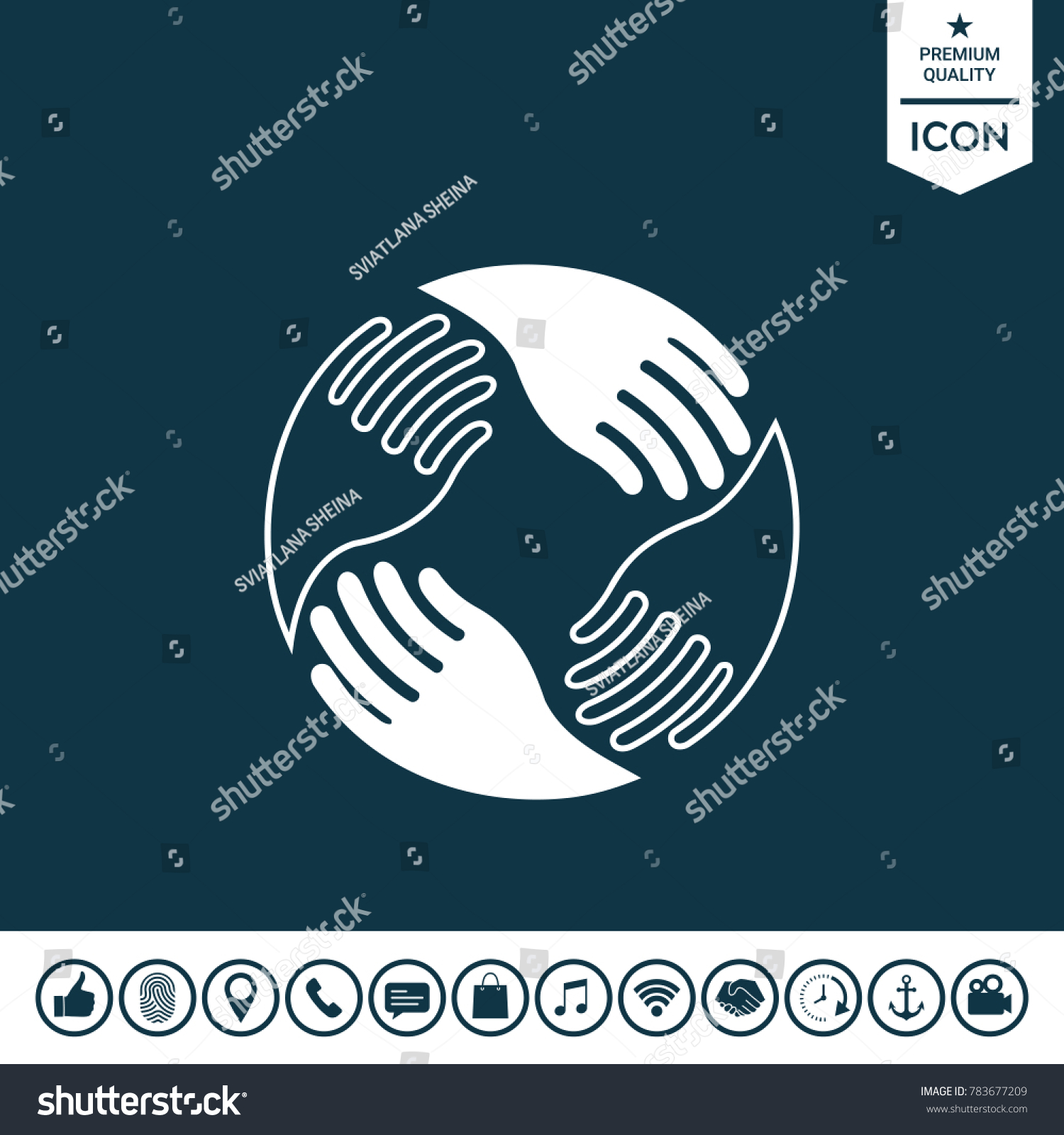 Teamwork Hands Human Connection Logo Stock Vector (Royalty Free ...