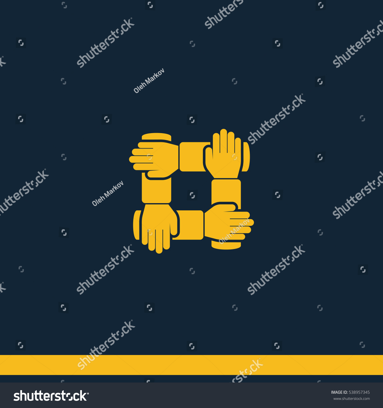Teamwork Hands People Icon Stock Vector 538957345 - Shutterstock