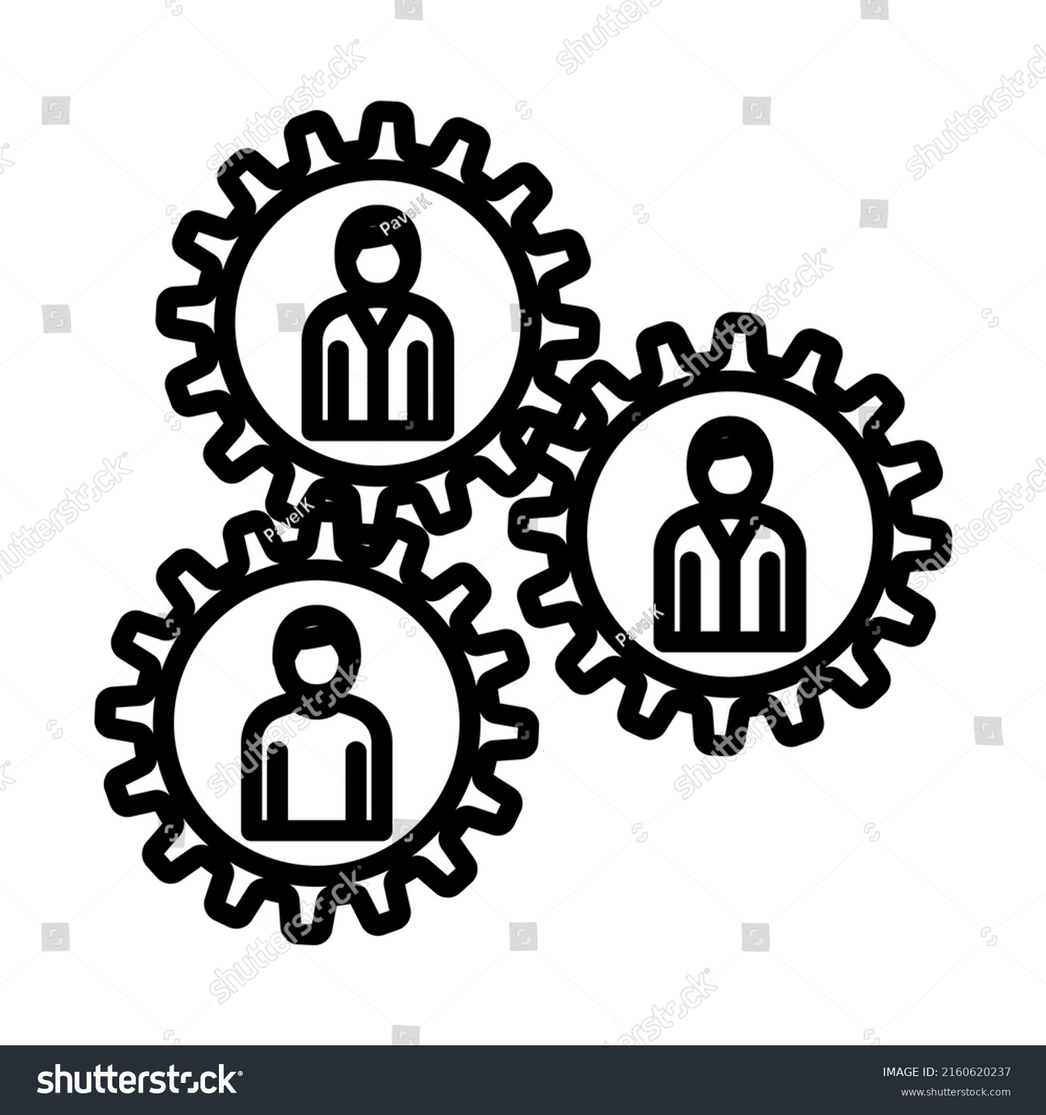 Teamwork Icon Bold Outline Design Editable Stock Vector (Royalty Free ...