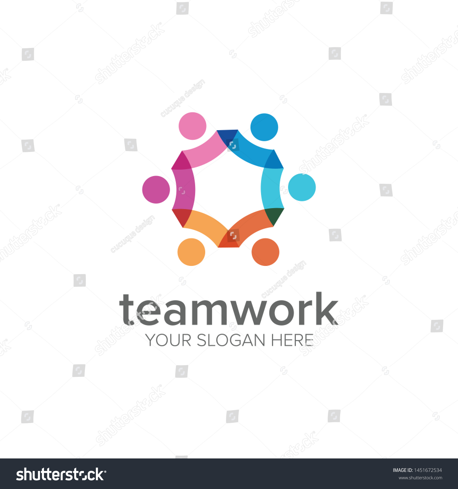 Teamwork Icon Logo Design Template Stock Vector (Royalty Free ...