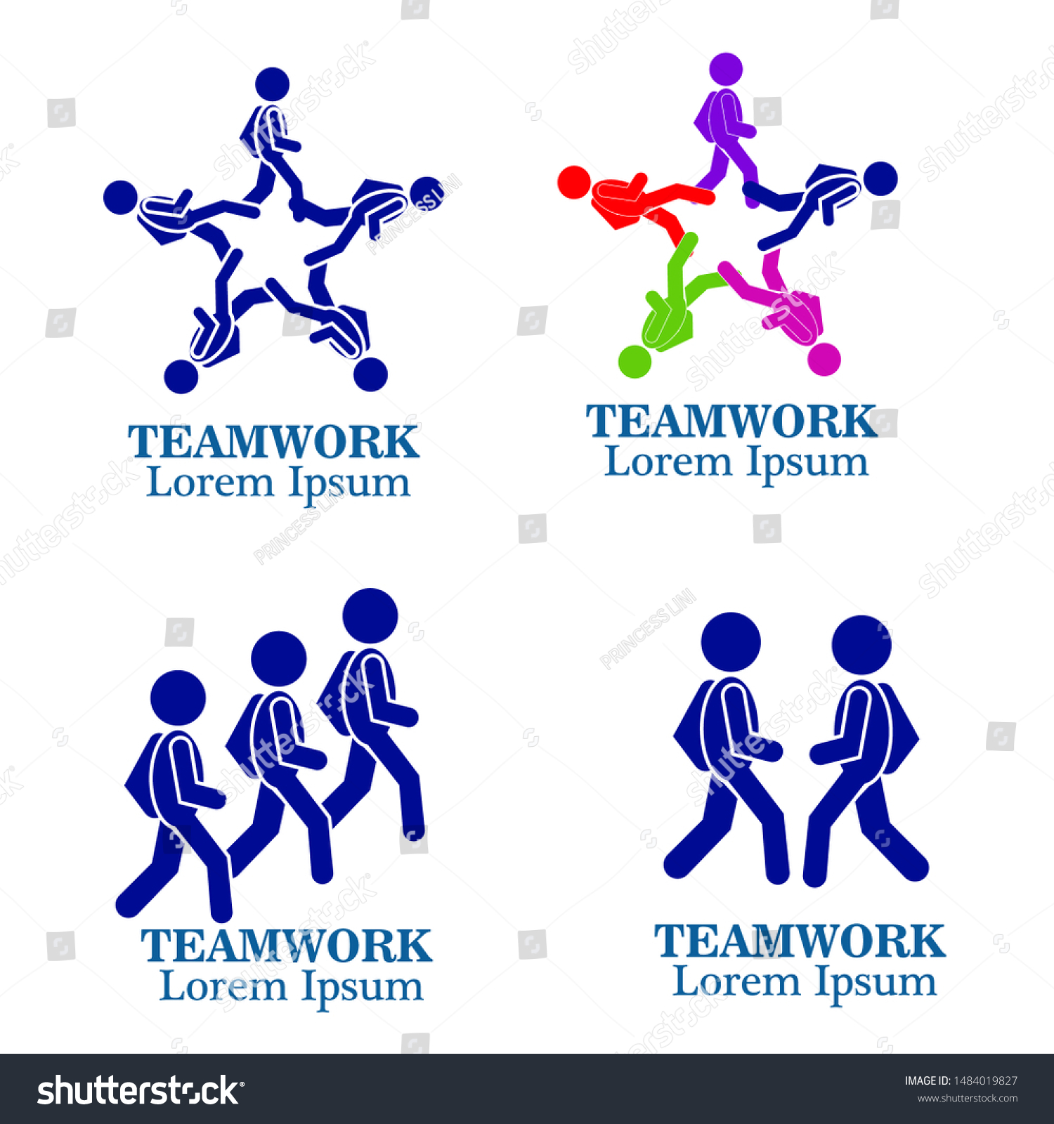 Teamwork Icon Logo Design Template Stock Vector (Royalty Free ...