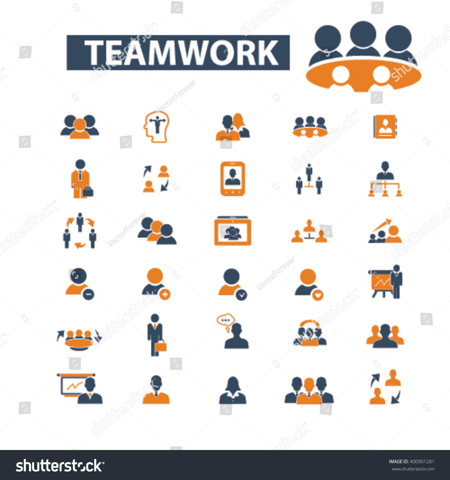 Teamwork Icons Stock Vector (Royalty Free) 400901281 | Shutterstock