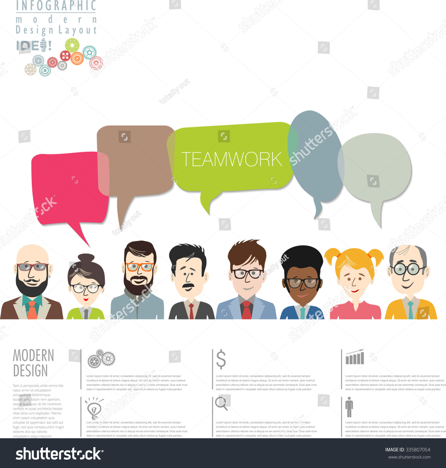 Teamwork Infographic Modern Design Template Stock Vector (Royalty Free ...