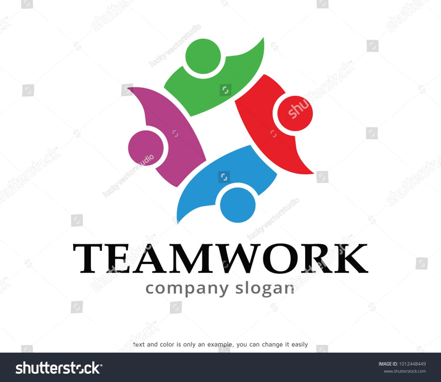 Teamwork Logo Template Design Vector Emblem Stock Vector (Royalty Free ...