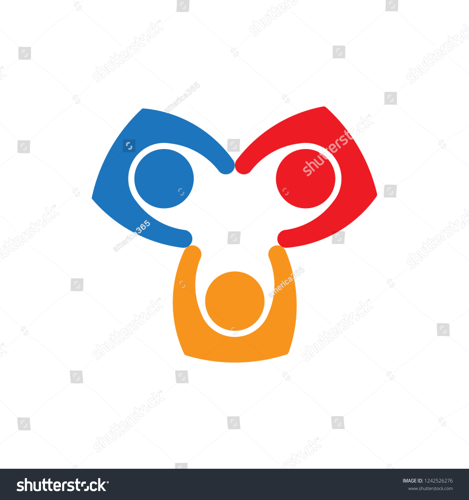 Teamwork People Collaboration Vector Logo Design Stock Vector (Royalty ...