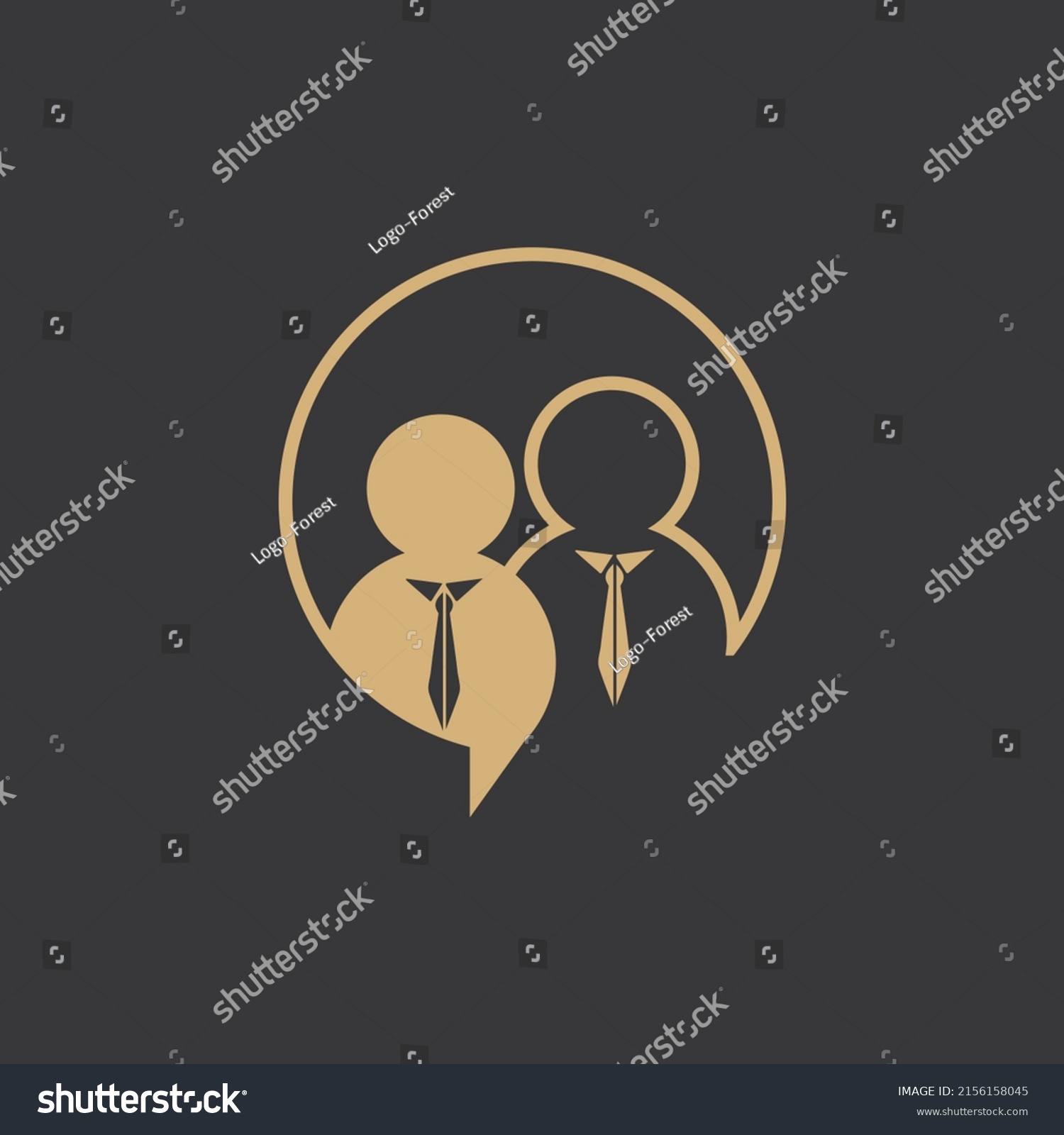Teamwork People Conversation Bubbles Icon Logo Stock Vector (Royalty ...