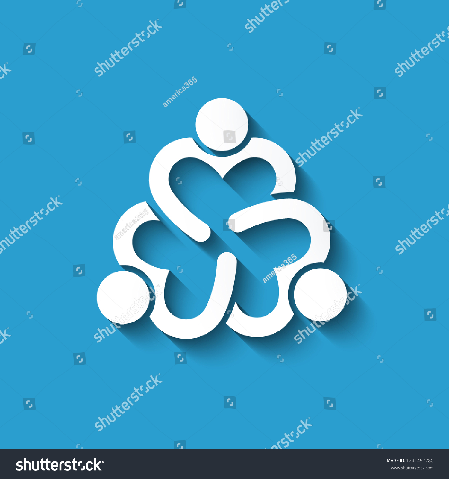 Teamwork People Hearts Vector Logo Design Stock Vector (Royalty Free ...