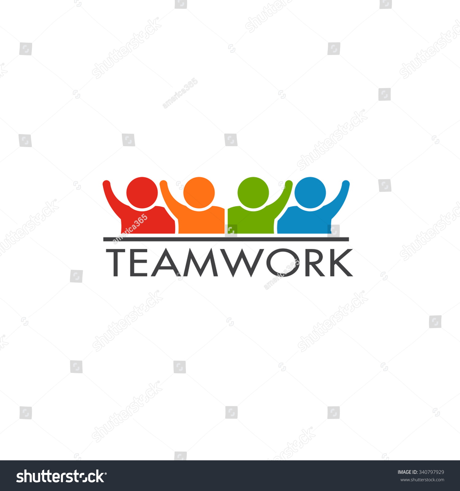 Teamwork Persons Logo Ad Stock Vector (Royalty Free) 340797929