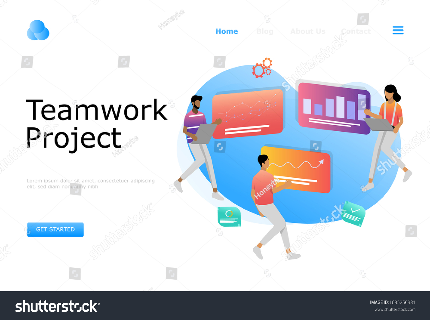 Teamwork Project Vector Illustration Concept Suitable Stock Vector ...
