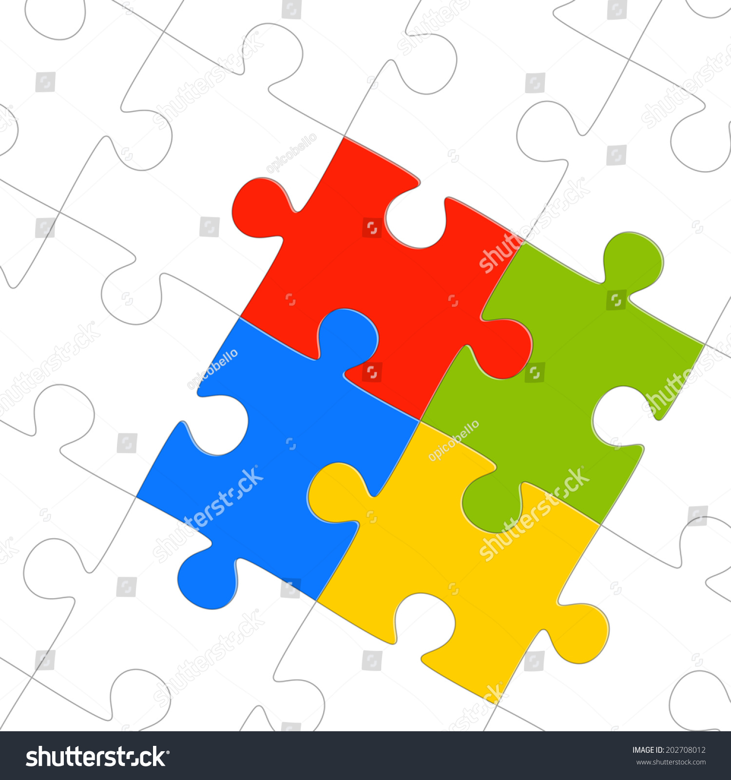 Teamwork Puzzle Pieces Stock Vector (Royalty Free) 202708012 | Shutterstock